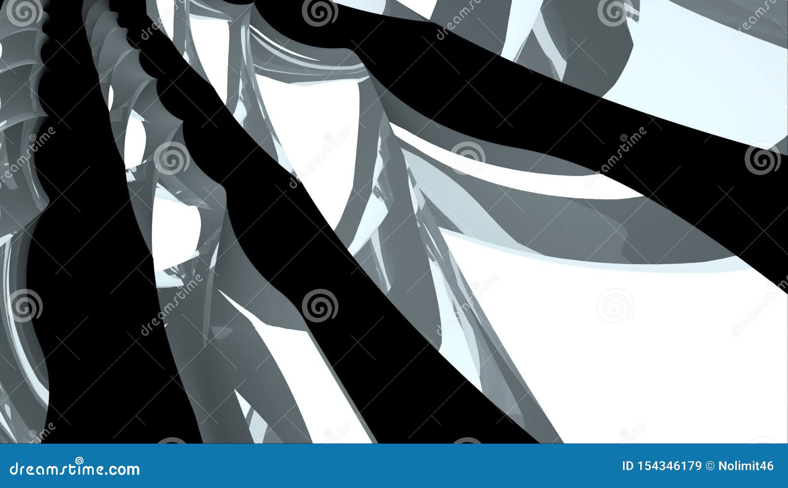 3d Rendering of Modern Abstract Twisted Shape in Space, Computer ...