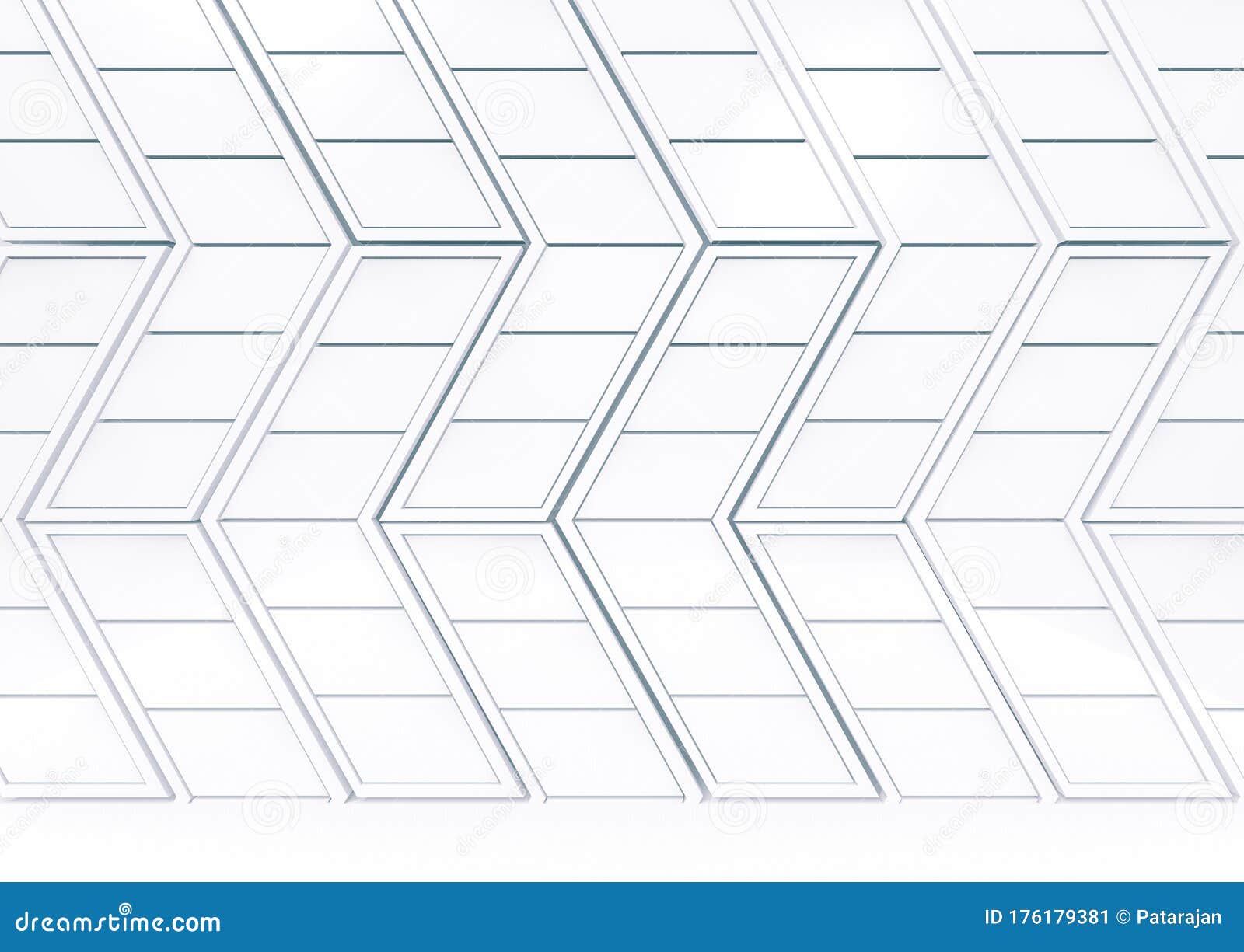 3d Rendering. Modern Abstract White Trapezoid Tile Pattern in Arrow ...