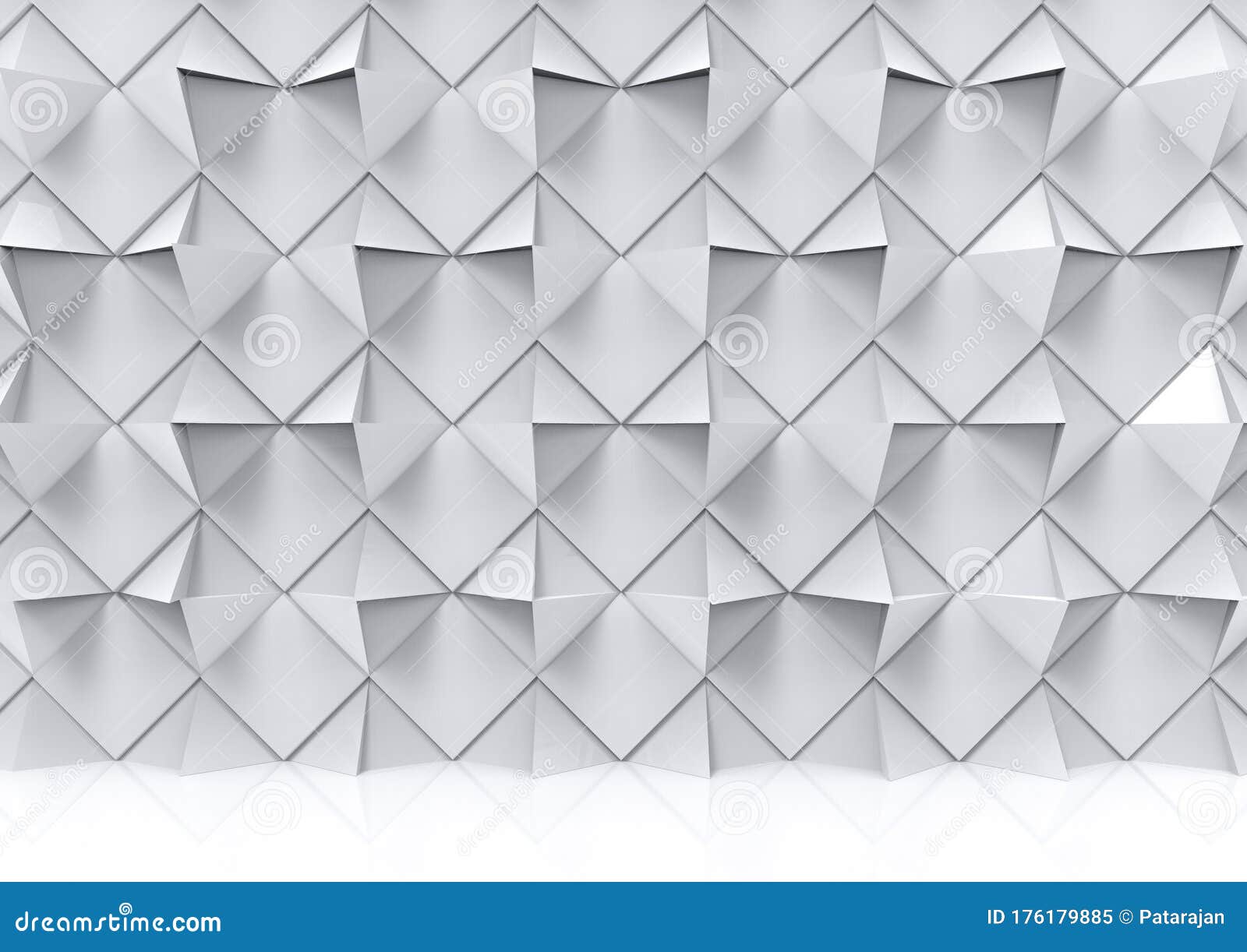 3d Rendering. Modern Artistic Geometric Polygon Shape Wall and Floor ...