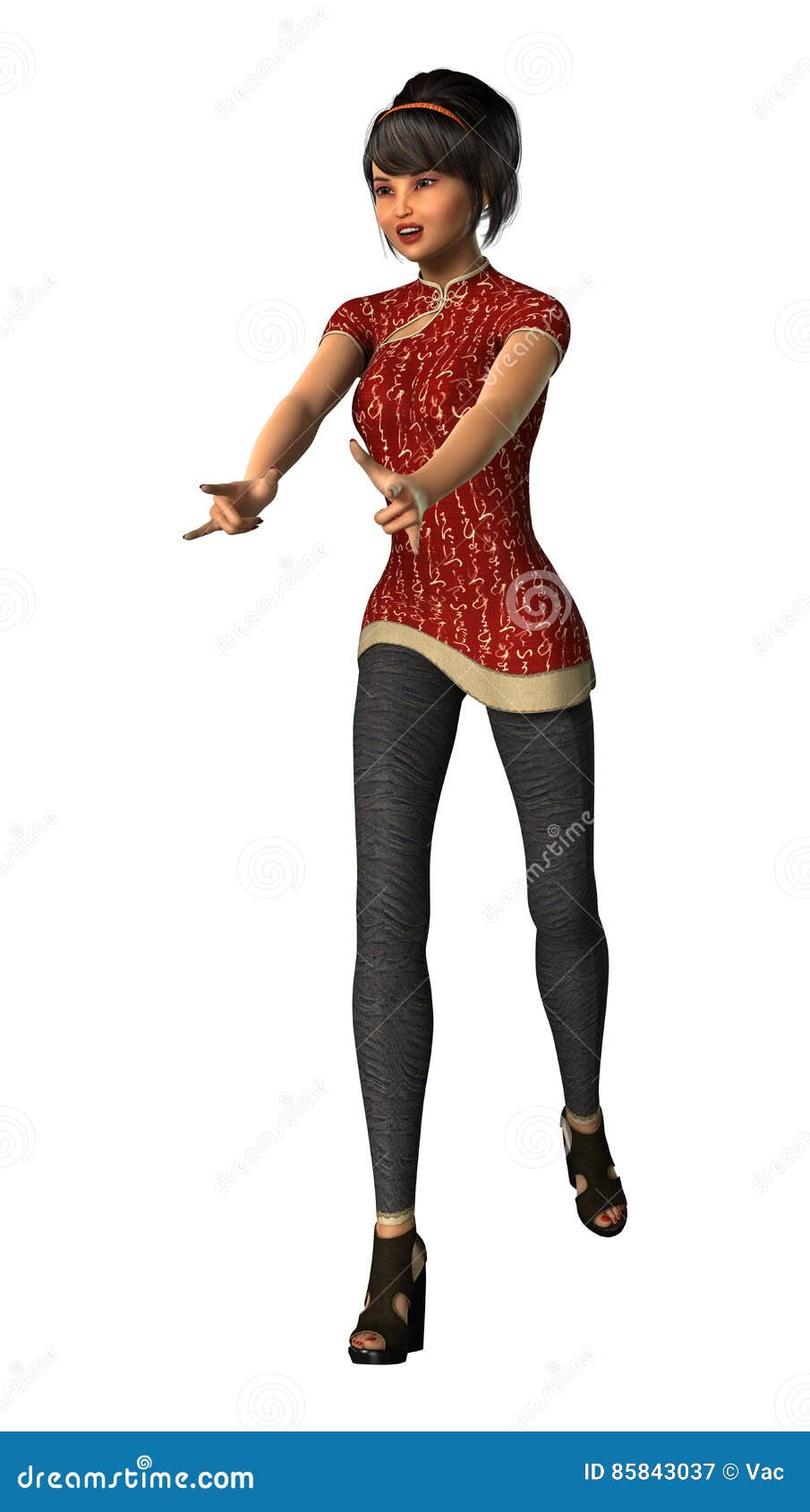 3d Rendering Modern Asian Girl On White Stock Illustration Illustration Of Lifestyle Person 0442