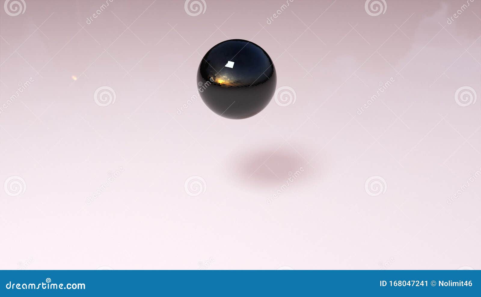 3D Rendering Modern Background. Computer Generated Glass Black Ball ...