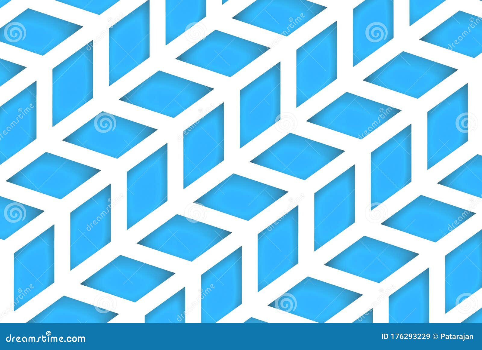 3d Rendering. Modern Diagonal Blue Trapezoid Geometric Pattern Wall ...