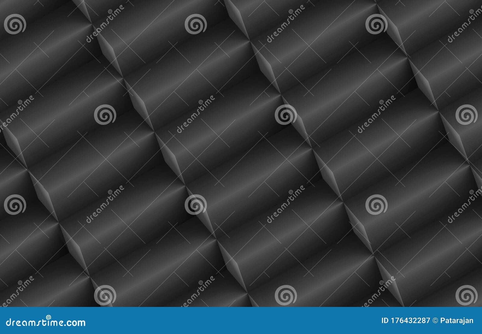 3d Rendering. Modern Diagonal Dark Long Cube Box Stack Row Wall ...