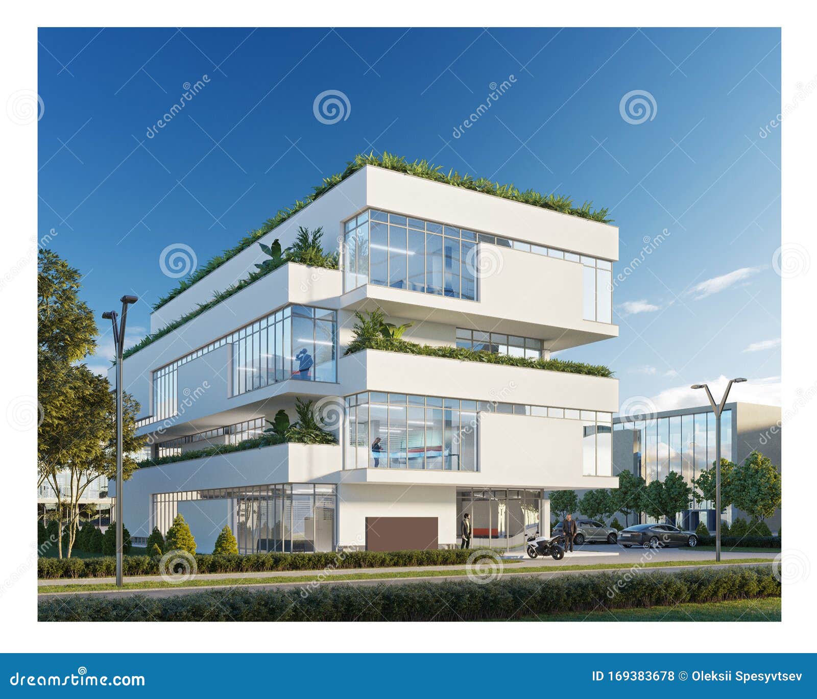 3d Rendering of a Modern Eco-friendly Business Office Building Stock ...