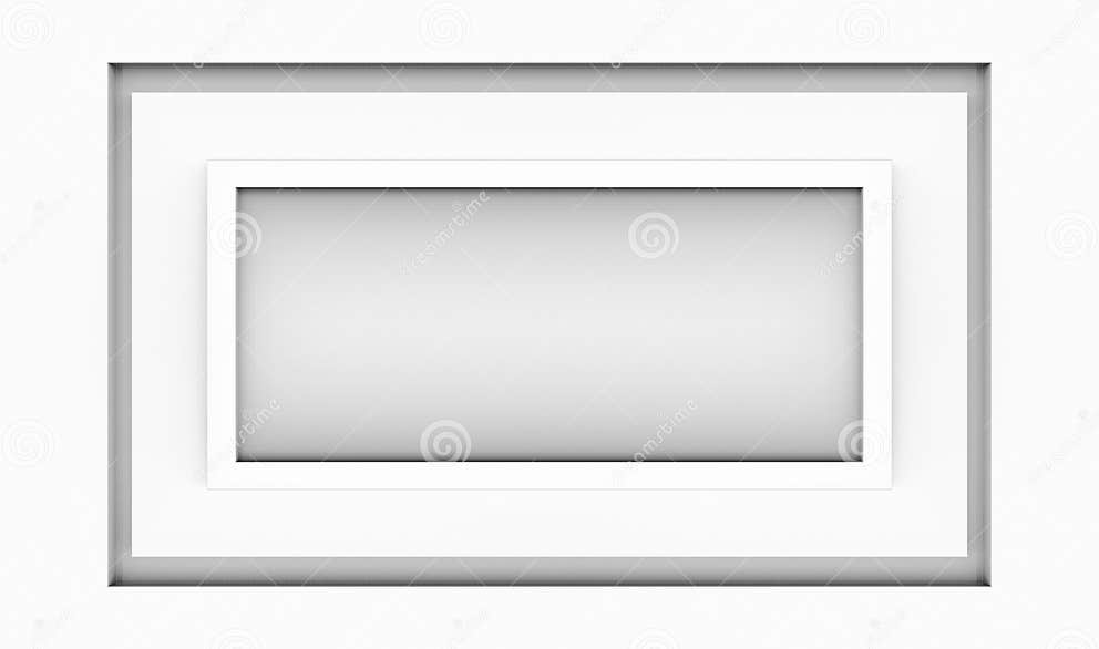 3d Rendering. Modern Empty Simple Rectangle Frame Wall Background ...