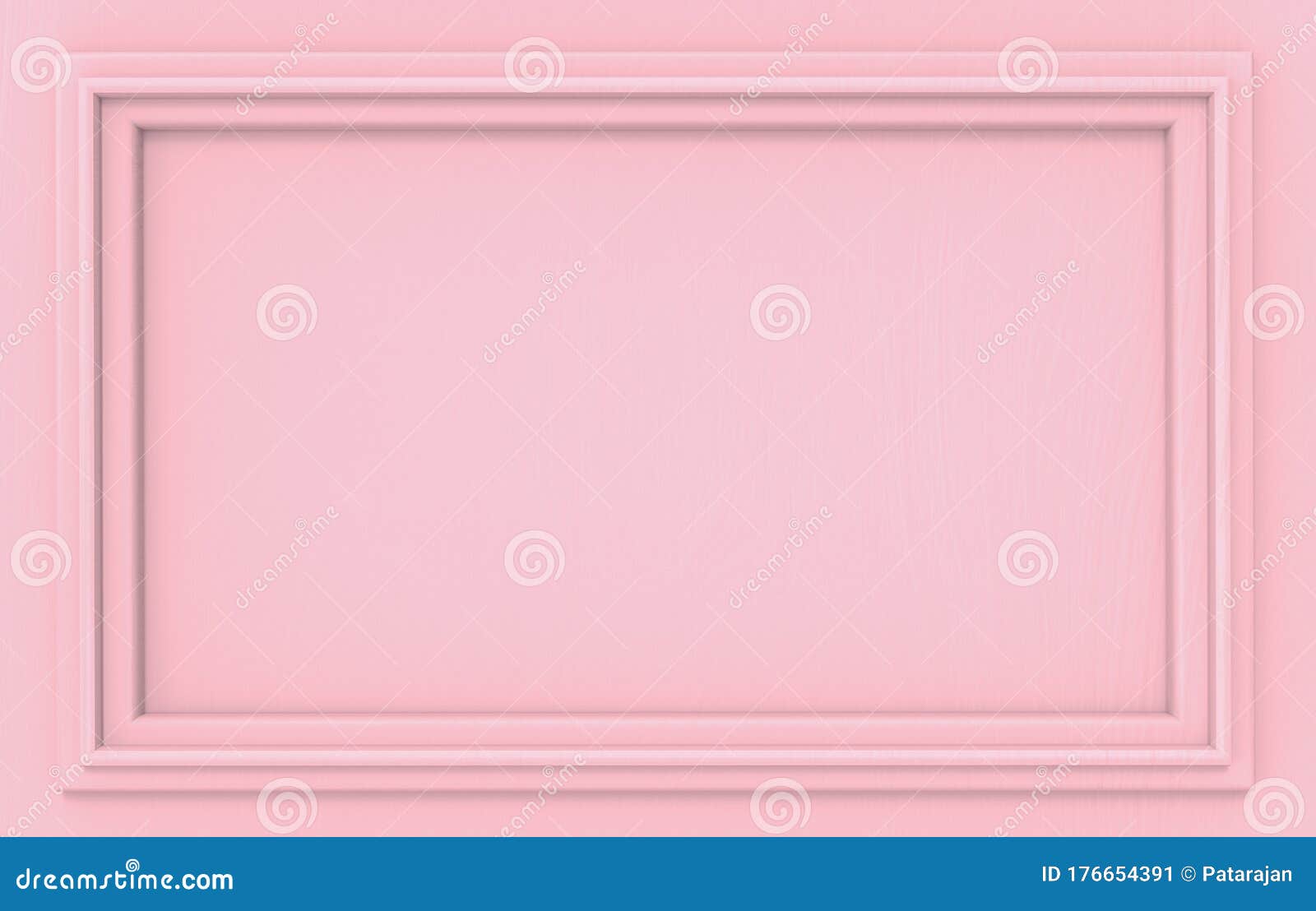 3d Rendering. Modern Empty Sweet Pink Classical Pattern Rectangle Frame ...