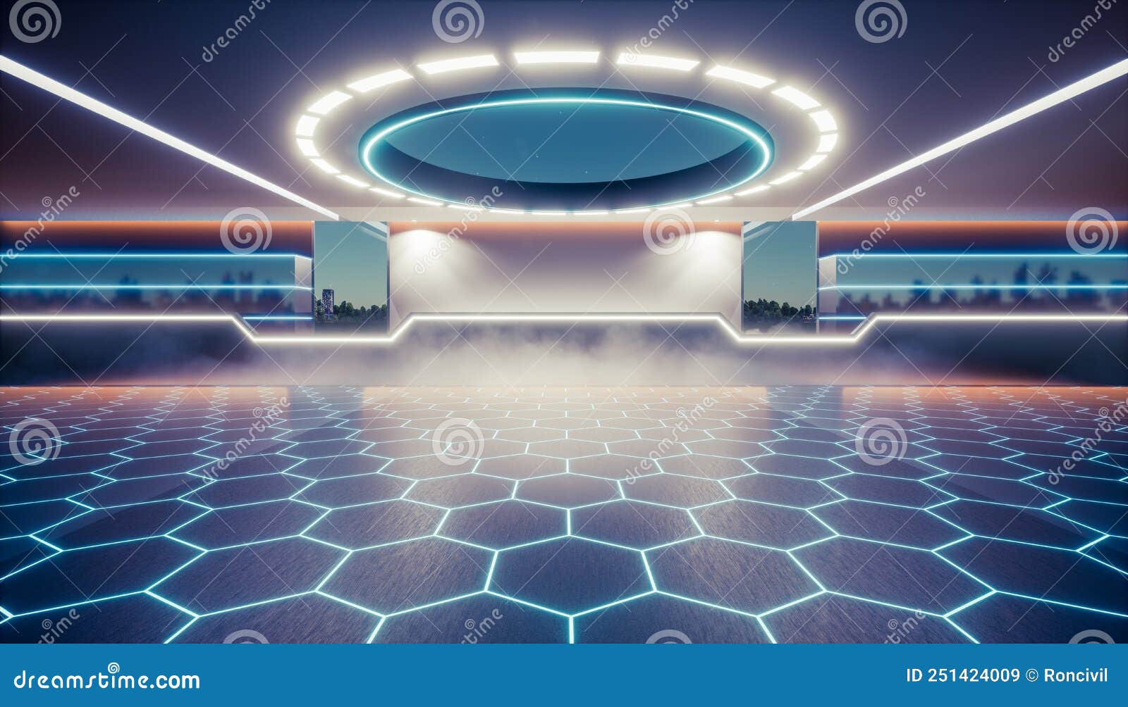 3d Rendering of Modern or Futuristic Background. Stock Illustration ...