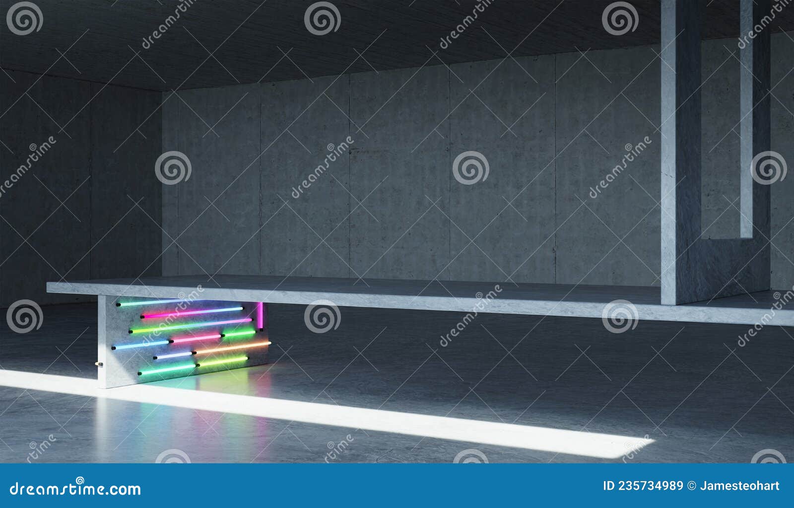 3D Rendering of a Modern and Futuristic Loft Interior Design Stock ...