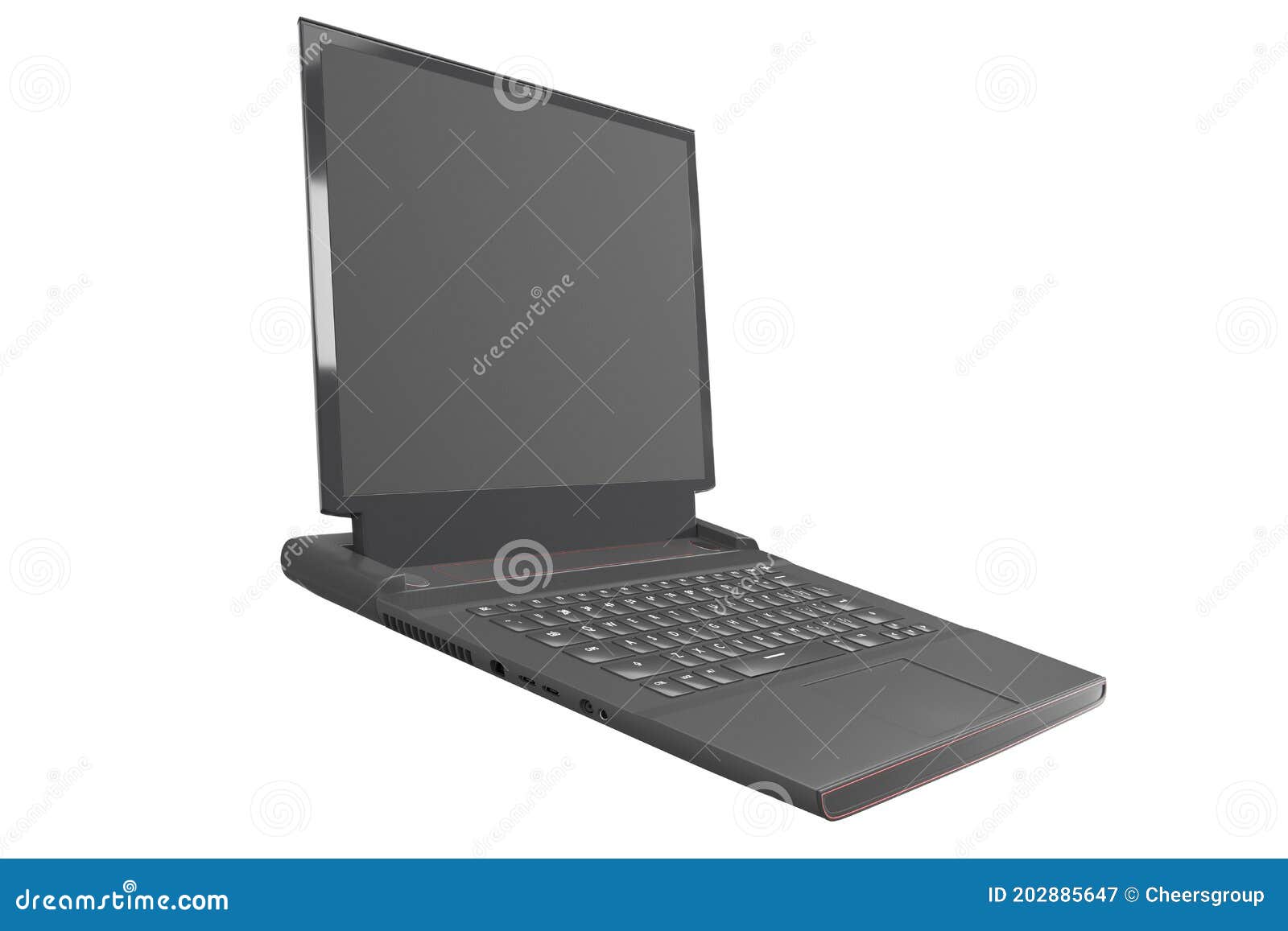 3d Rendering of Modern Gaming Laptop with Rgb Lights Isolated on White ...