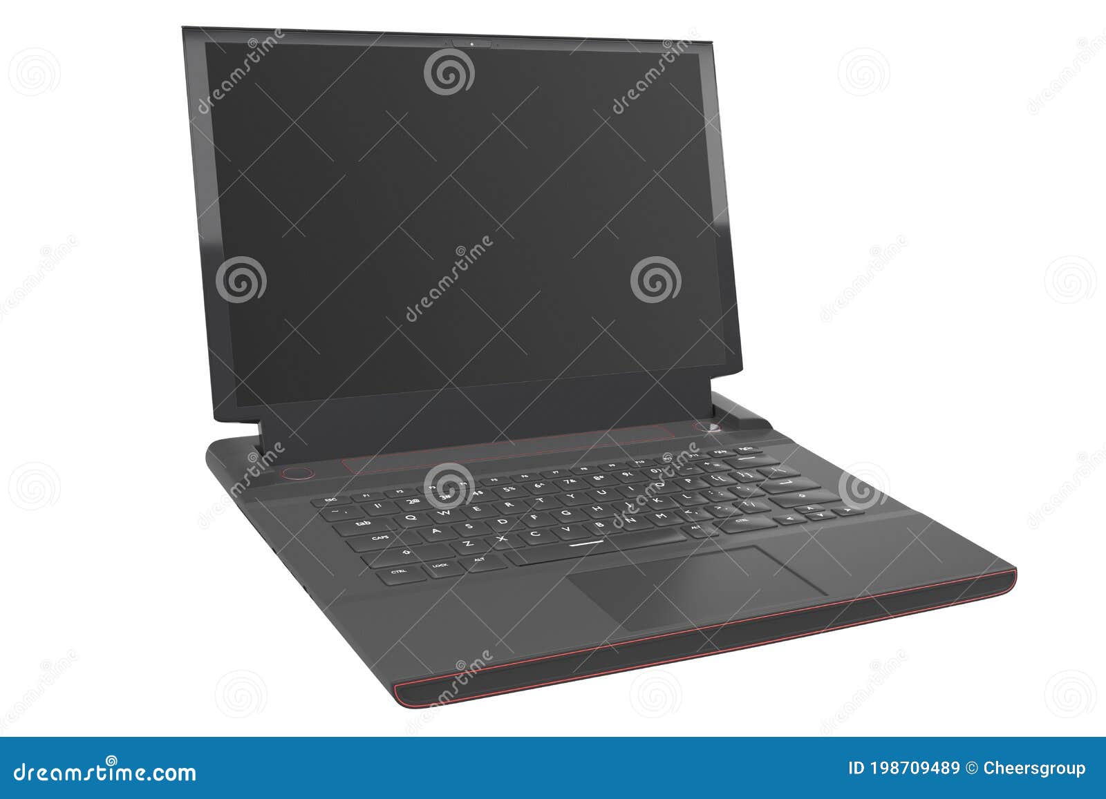 3d Rendering of Modern Gaming Laptop with Rgb Lights Isolated on White ...