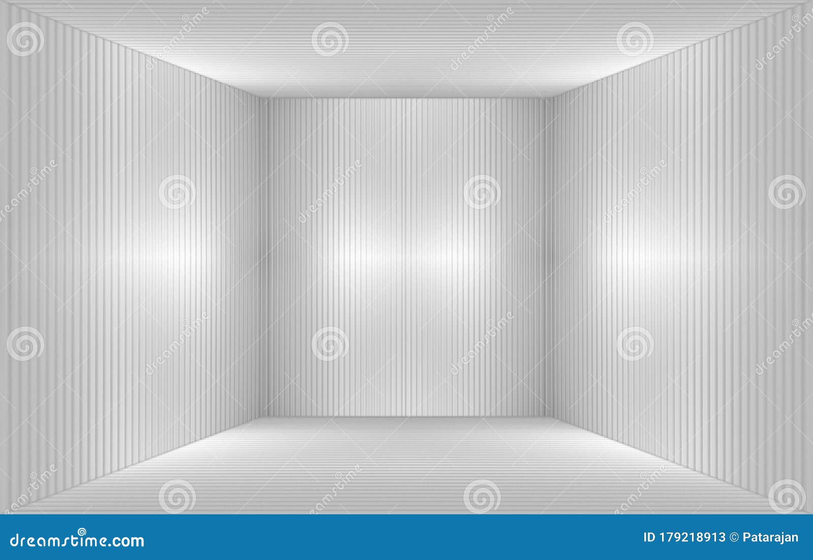 3d Rendering. Modern Gray Panel Bars Pattern Corner Square Room Wall ...