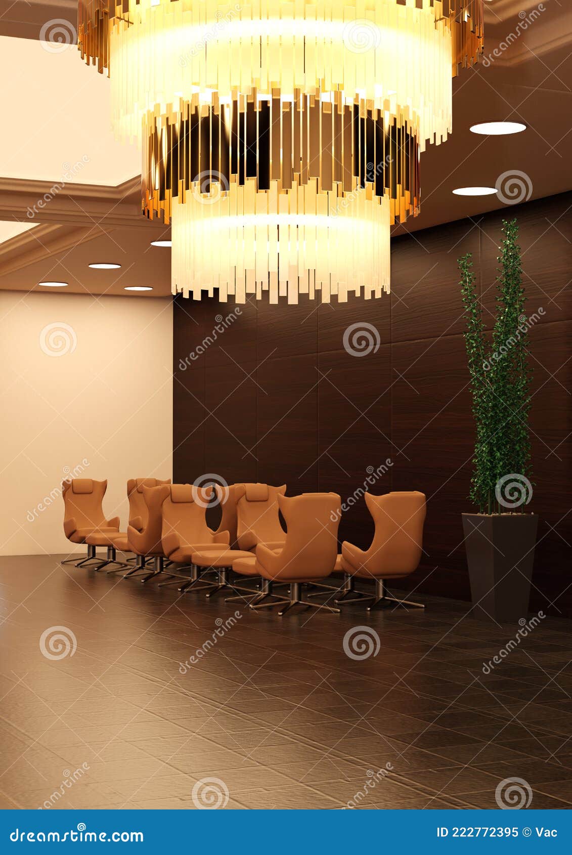 3D Rendering Hotel Lobby stock illustration. Illustration of indoor ...