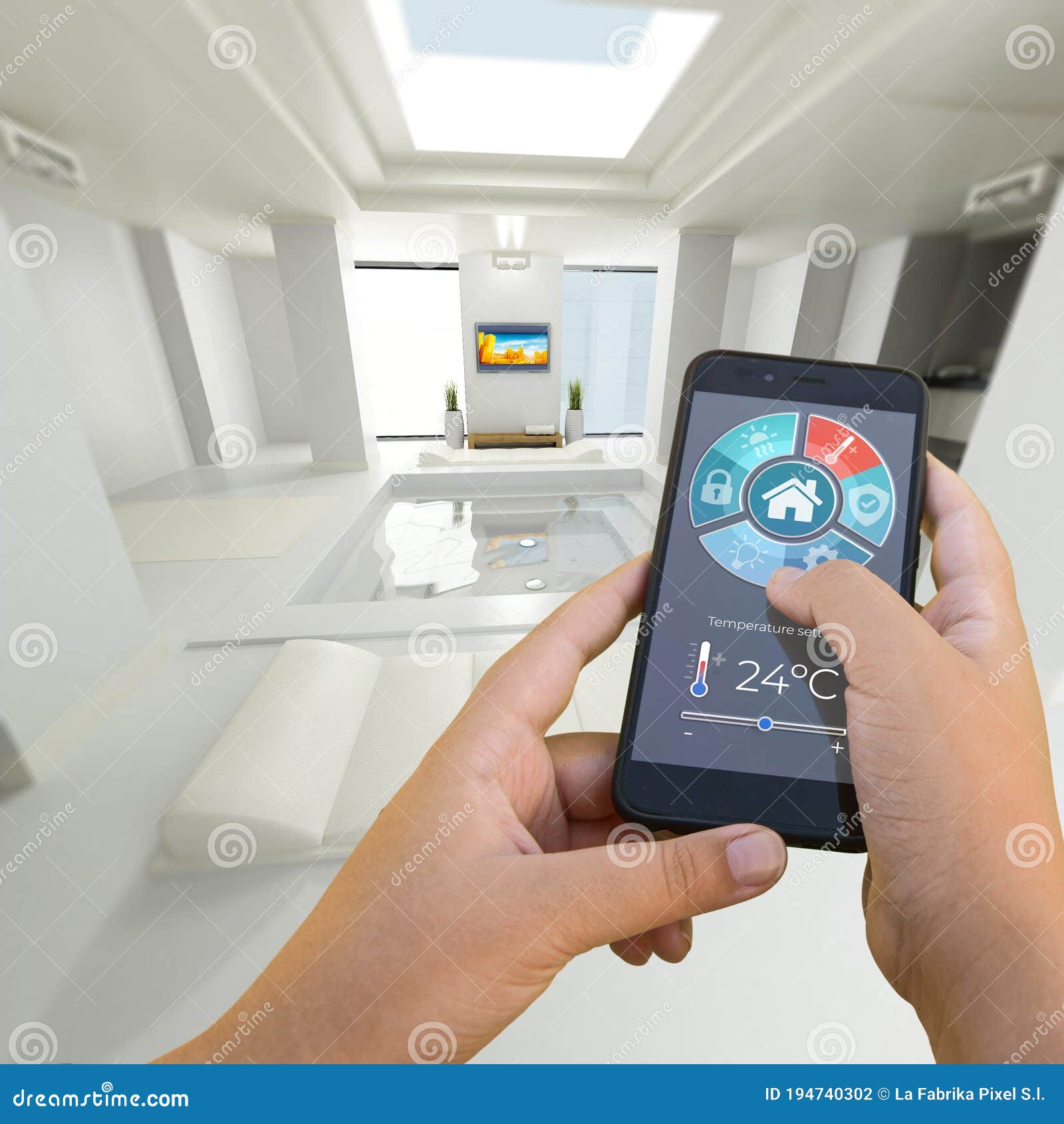 Home Automation Modern Interior Bathroom Stock Photo - Image of ...