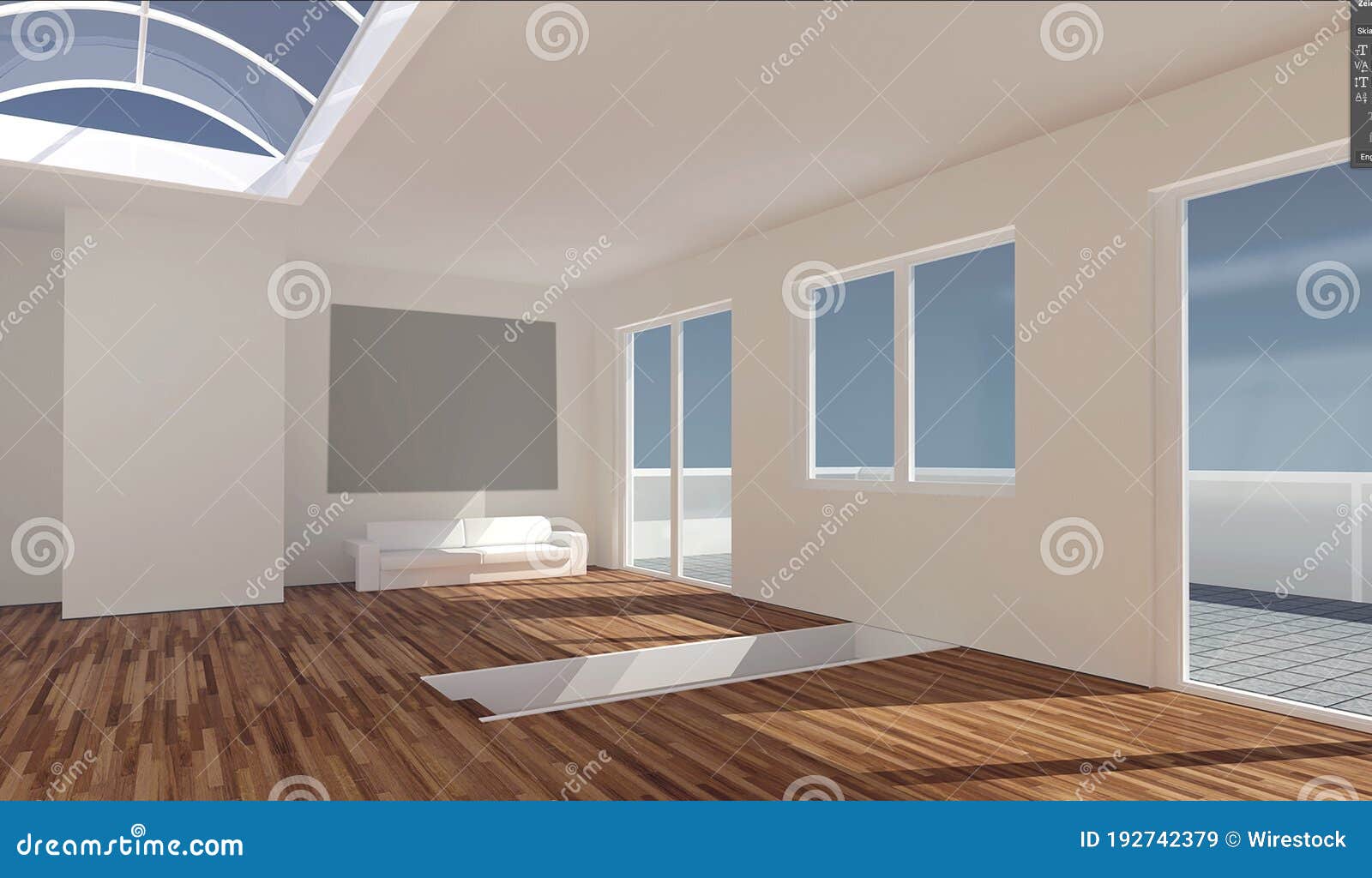 3D Rendering of Modern Luxurious Interior Design at Daytime Stock ...