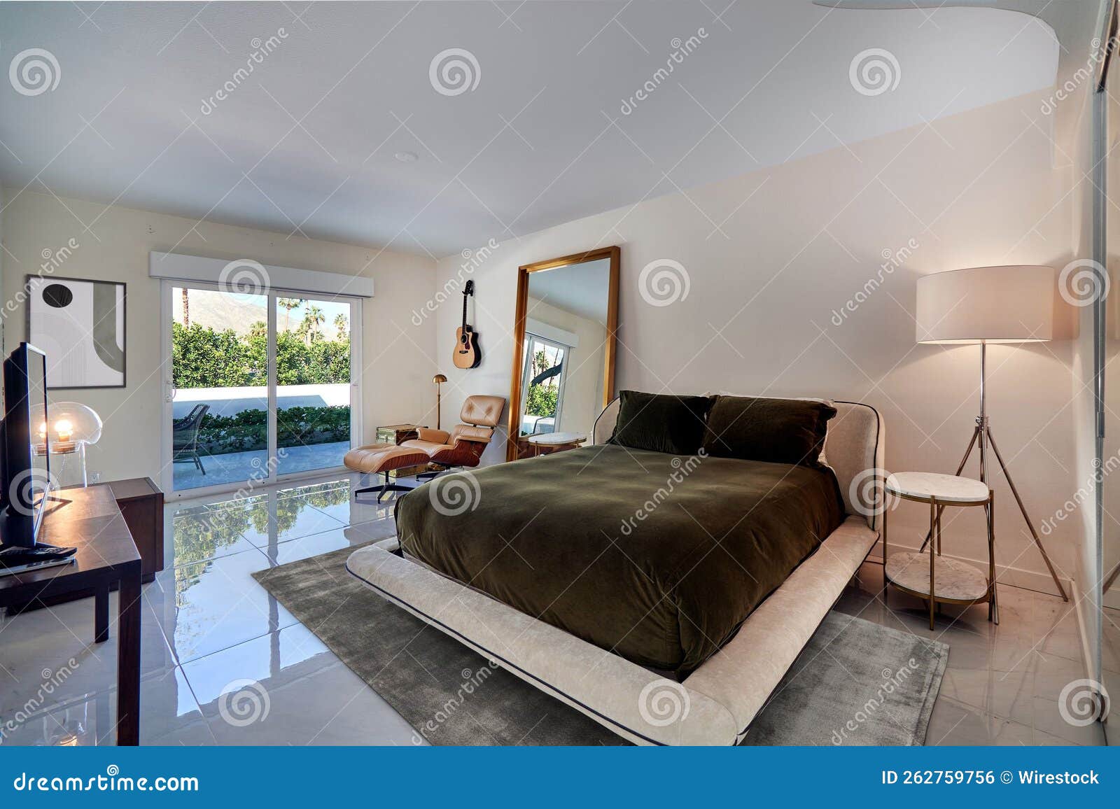 3D Rendering Of A Modern Living Room Interior With A White Sofa And ...