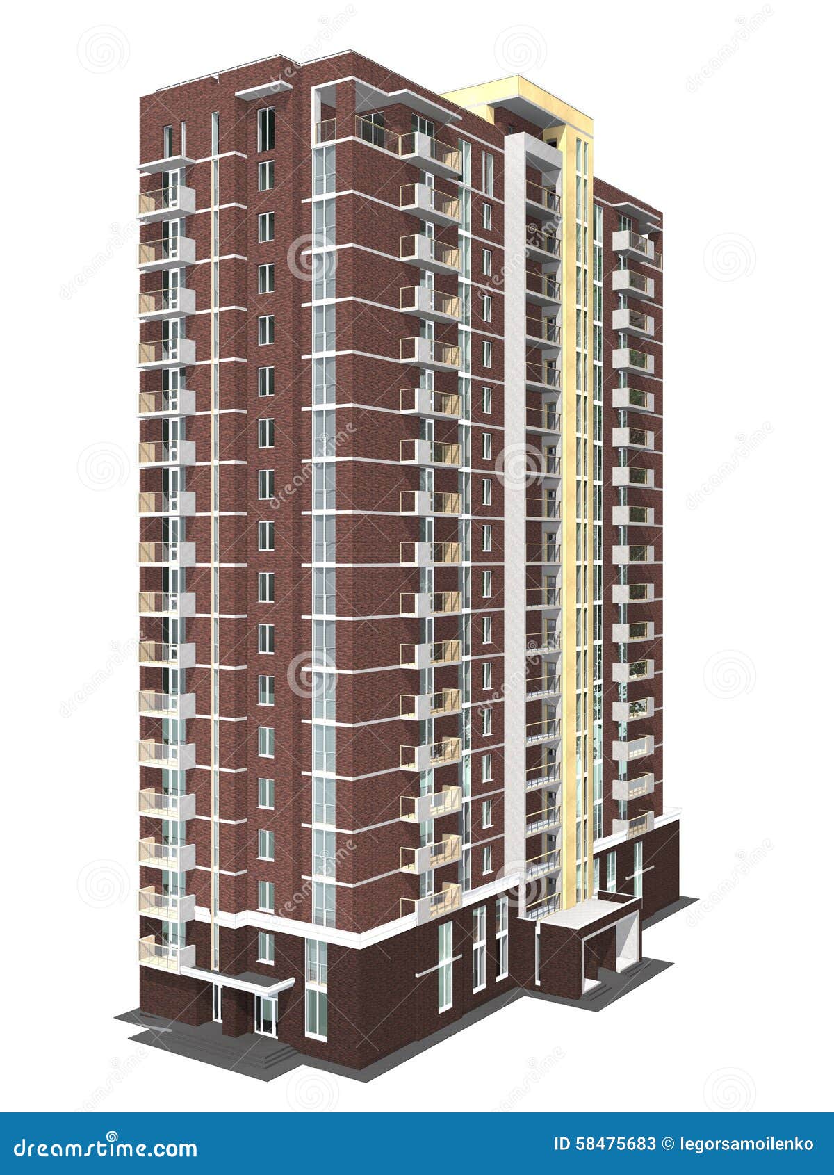 3d Rendering Of Modern Multi-storey Residential Building Stock ...