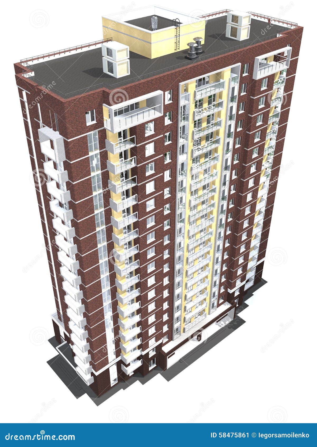 3d Rendering of Modern Multi-storey Residential Building Stock ...