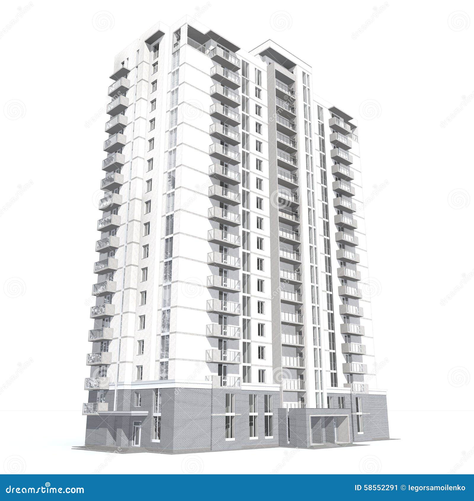 3d Rendering of Modern Multi-storey Residential Building Stock ...