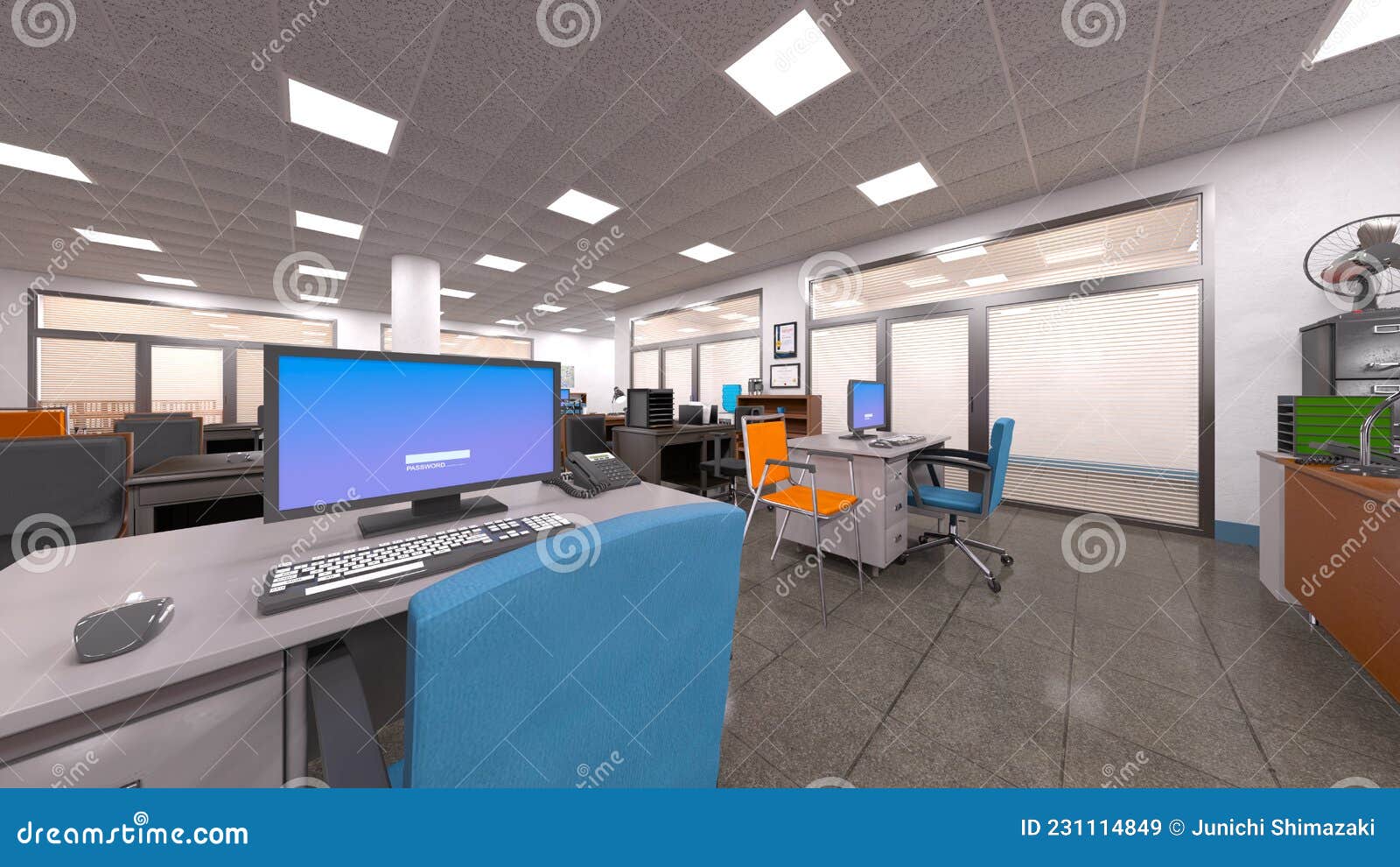 3D Rendering of the Modern Office Building Stock Illustration ...