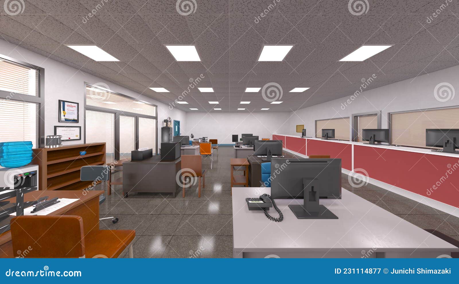 3D Rendering of the Modern Office Building Stock Illustration ...