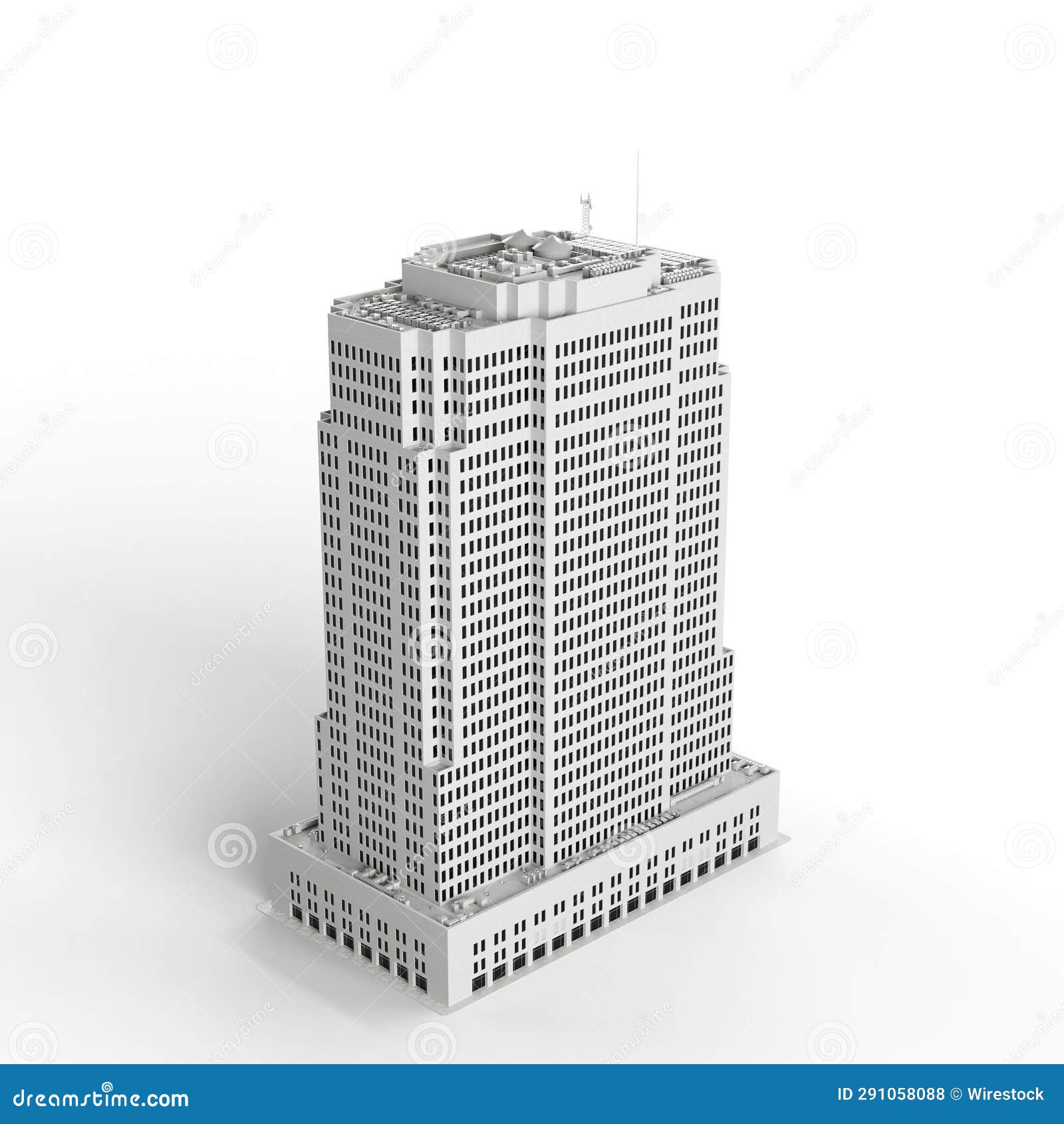 3D Rendering of a Modern Skyscraper on a White Background Stock ...