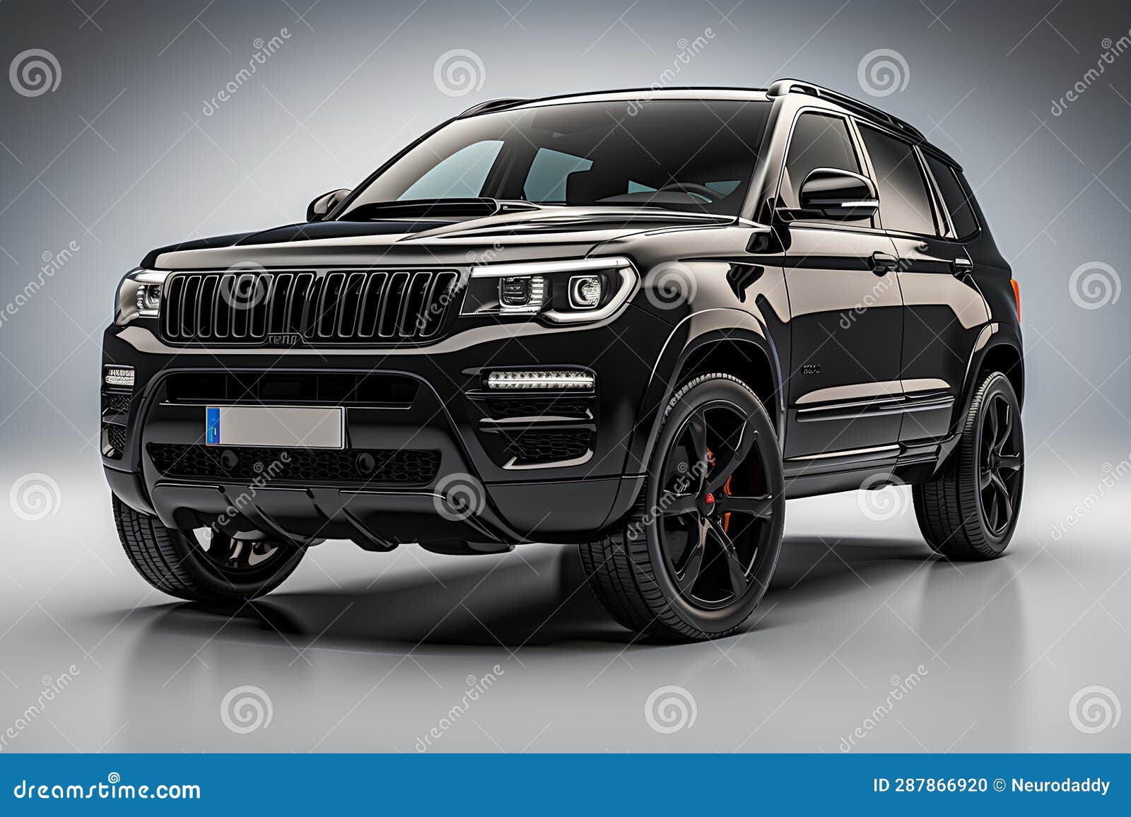 3d Rendering of a Modern Suv Car with Studio Light. 3d Illustration of ...