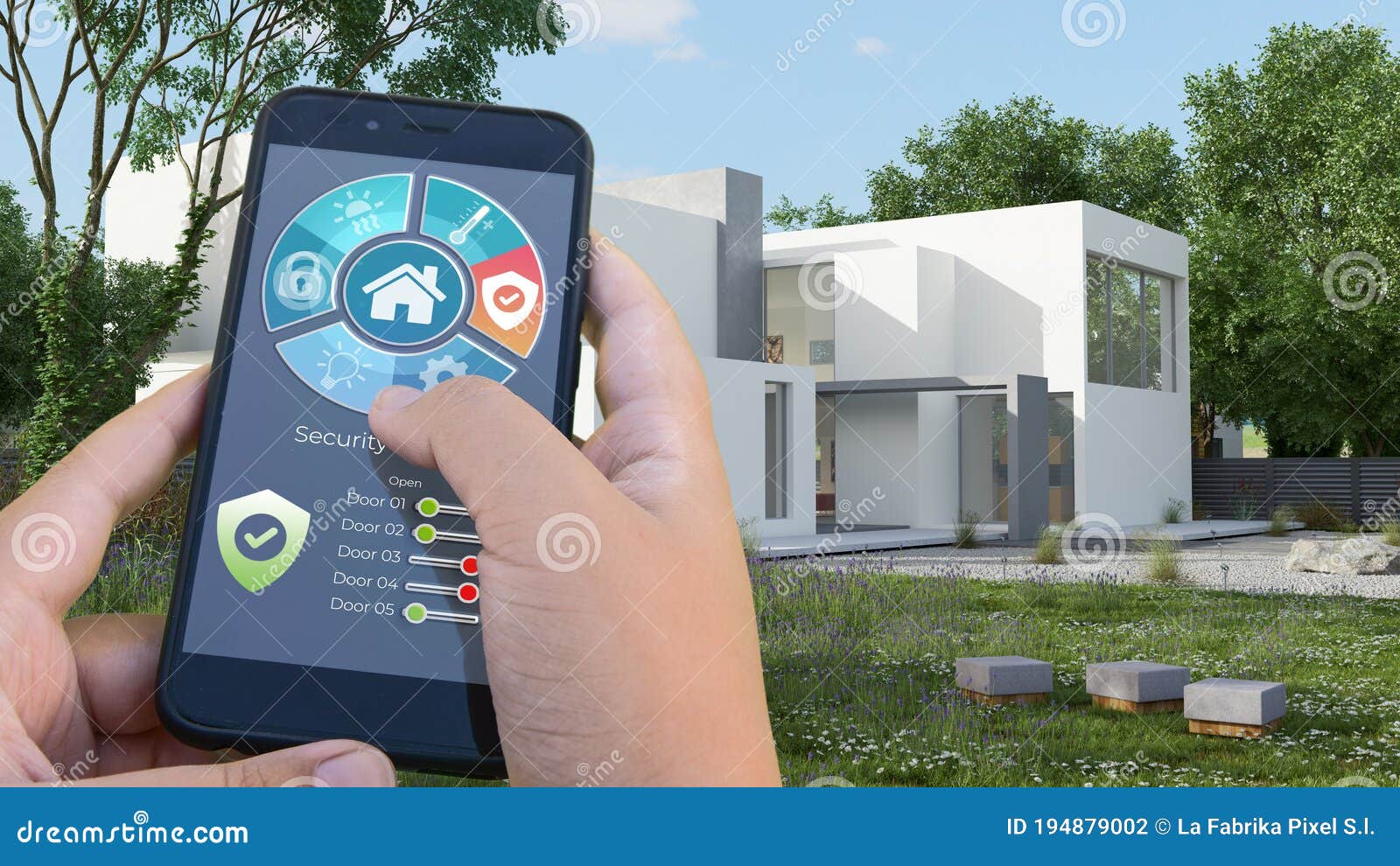 Smart villa stock illustration. Illustration of automation - 194879002