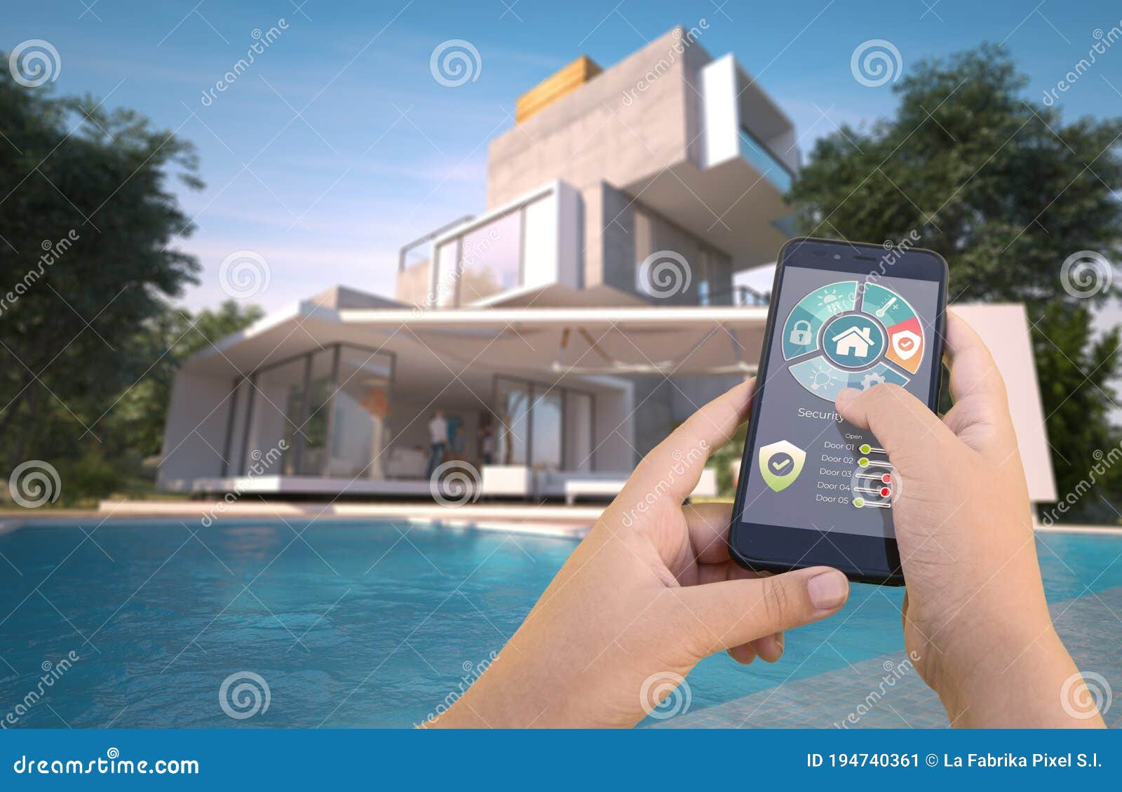 Luxurious Modern Smart House Stock Image - Image of phone ...