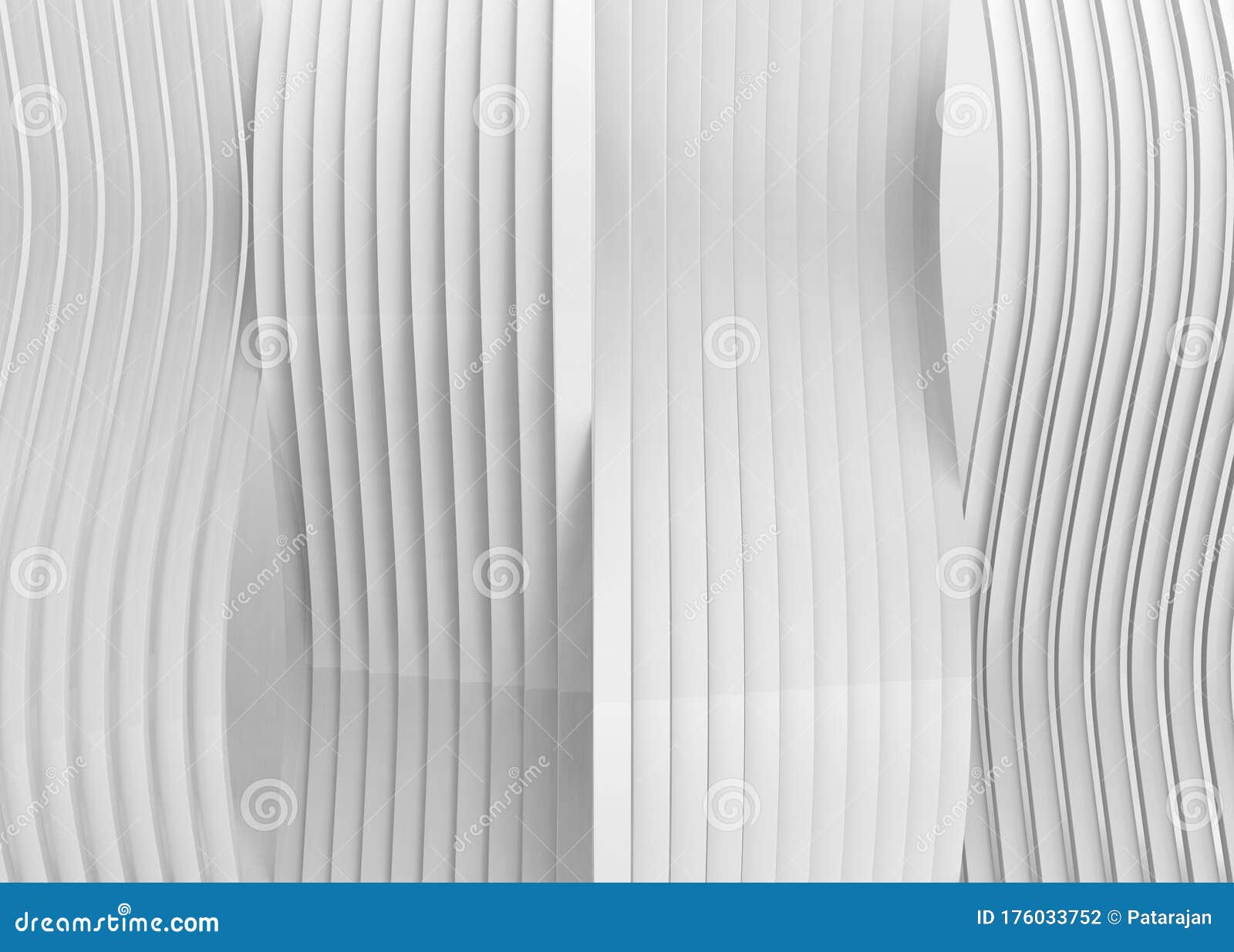 3d Rendering. Modern White Curve Panels Wall Background Stock ...