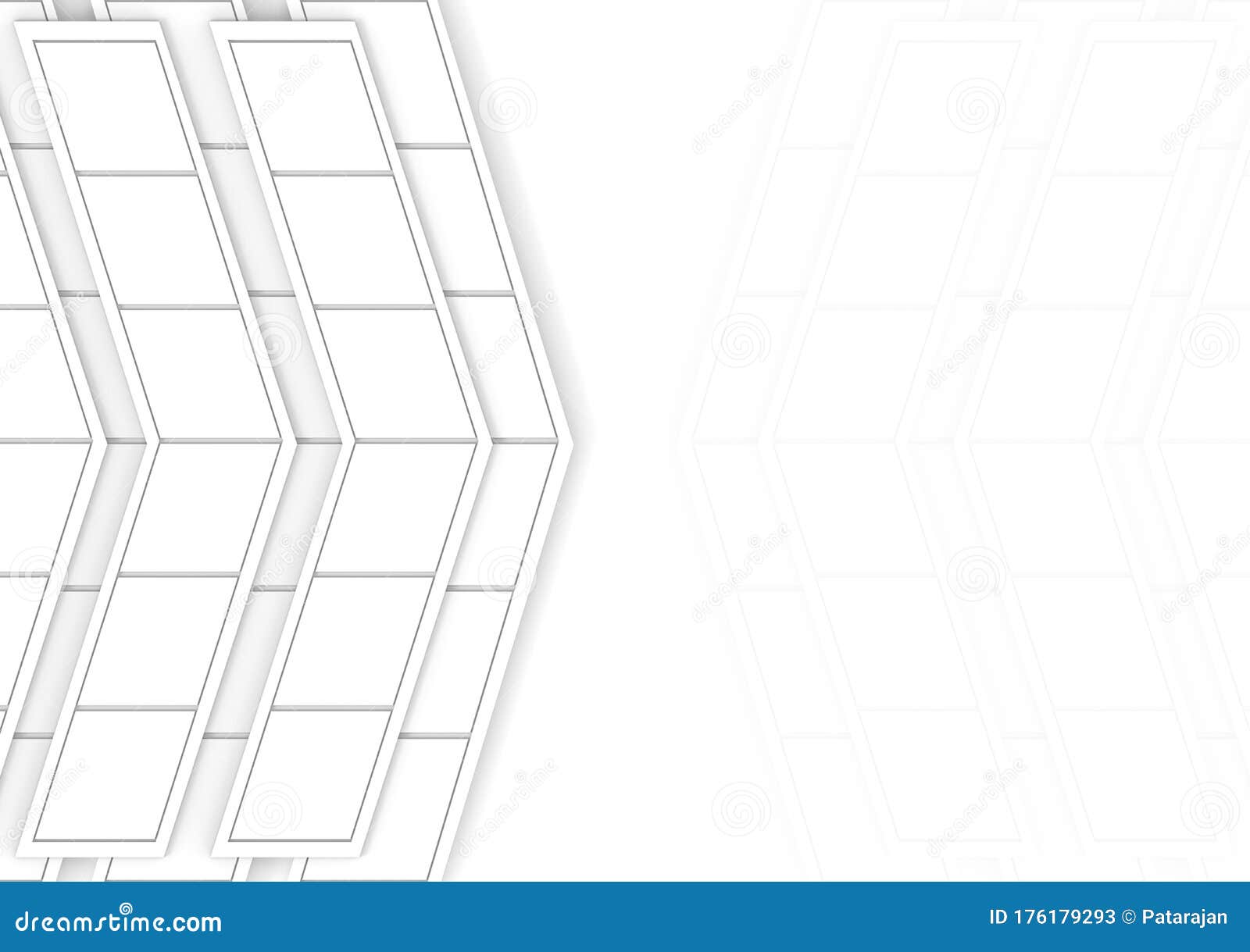 3d Rendering. Modern White Trapezoid Tile in Arrow Shape on Copy Space ...