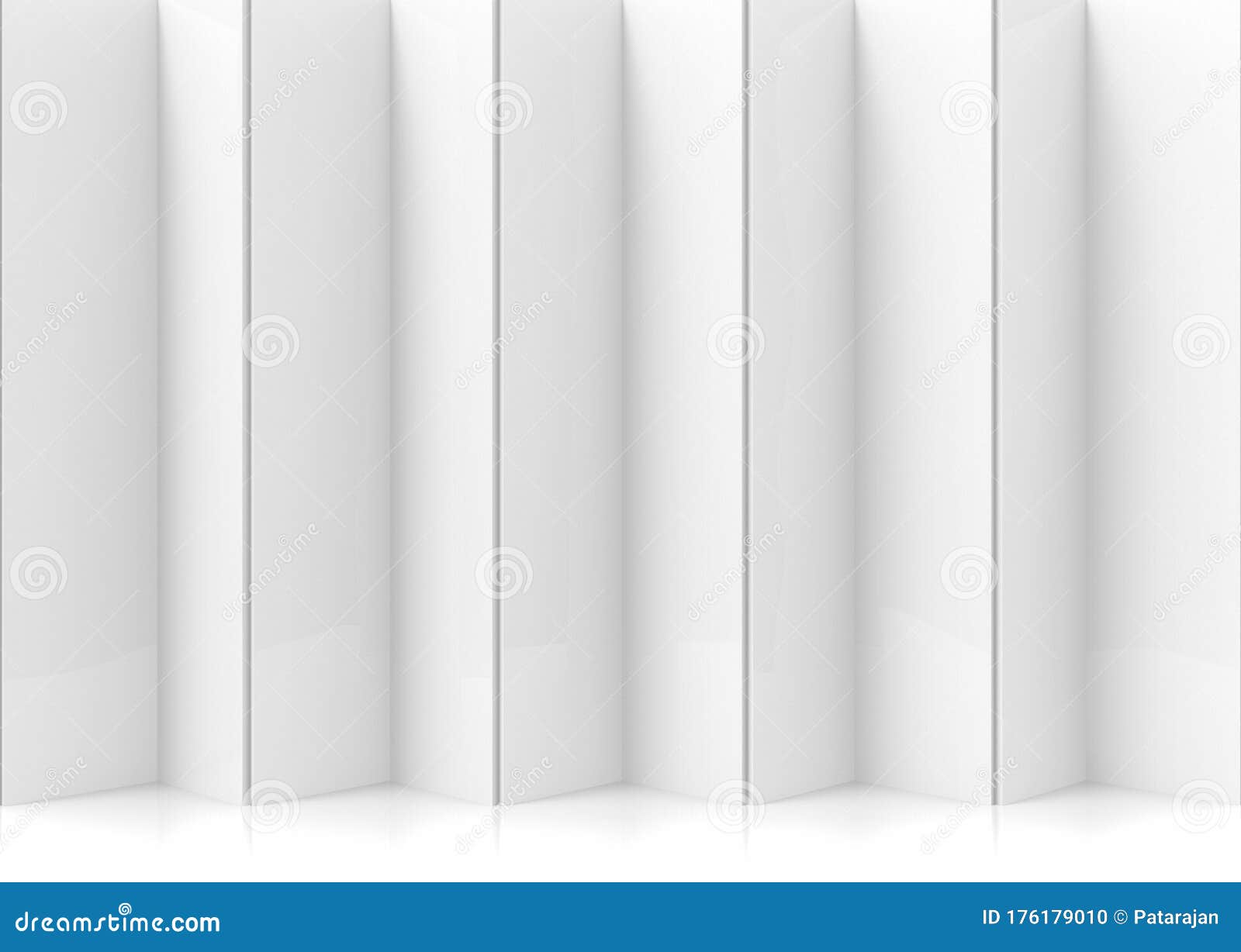 3d Rendering. Modern White Vertical Folding Paper Wall and Floor ...