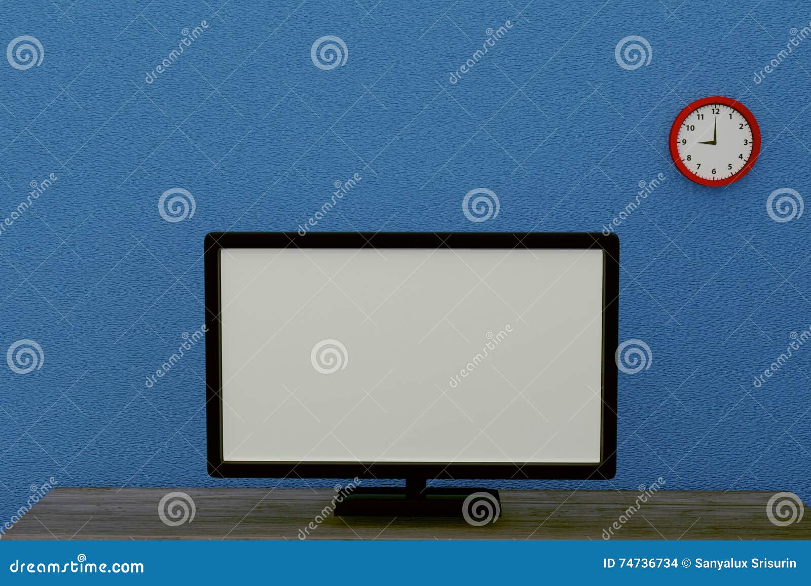 3D Rendering of Modern Wide Screen Television Stock Illustration ...