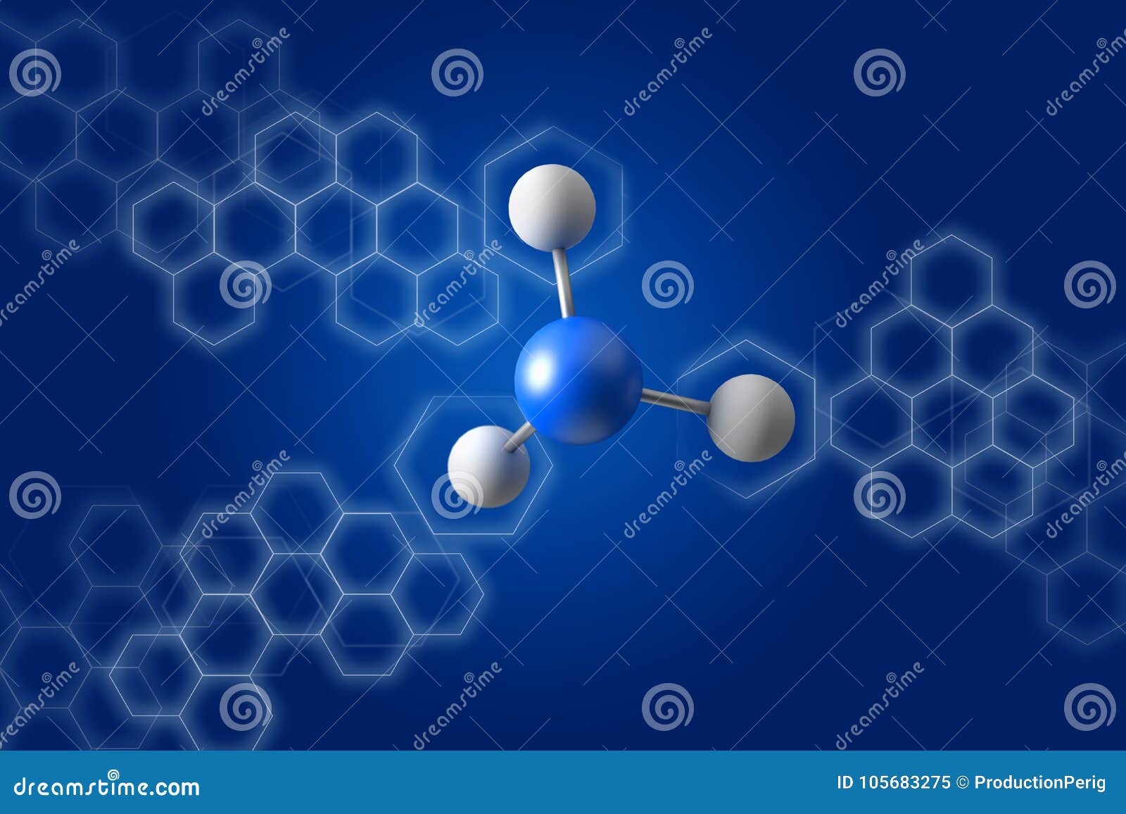 3d Rendering Molecule on a Color Background Stock Illustration ...