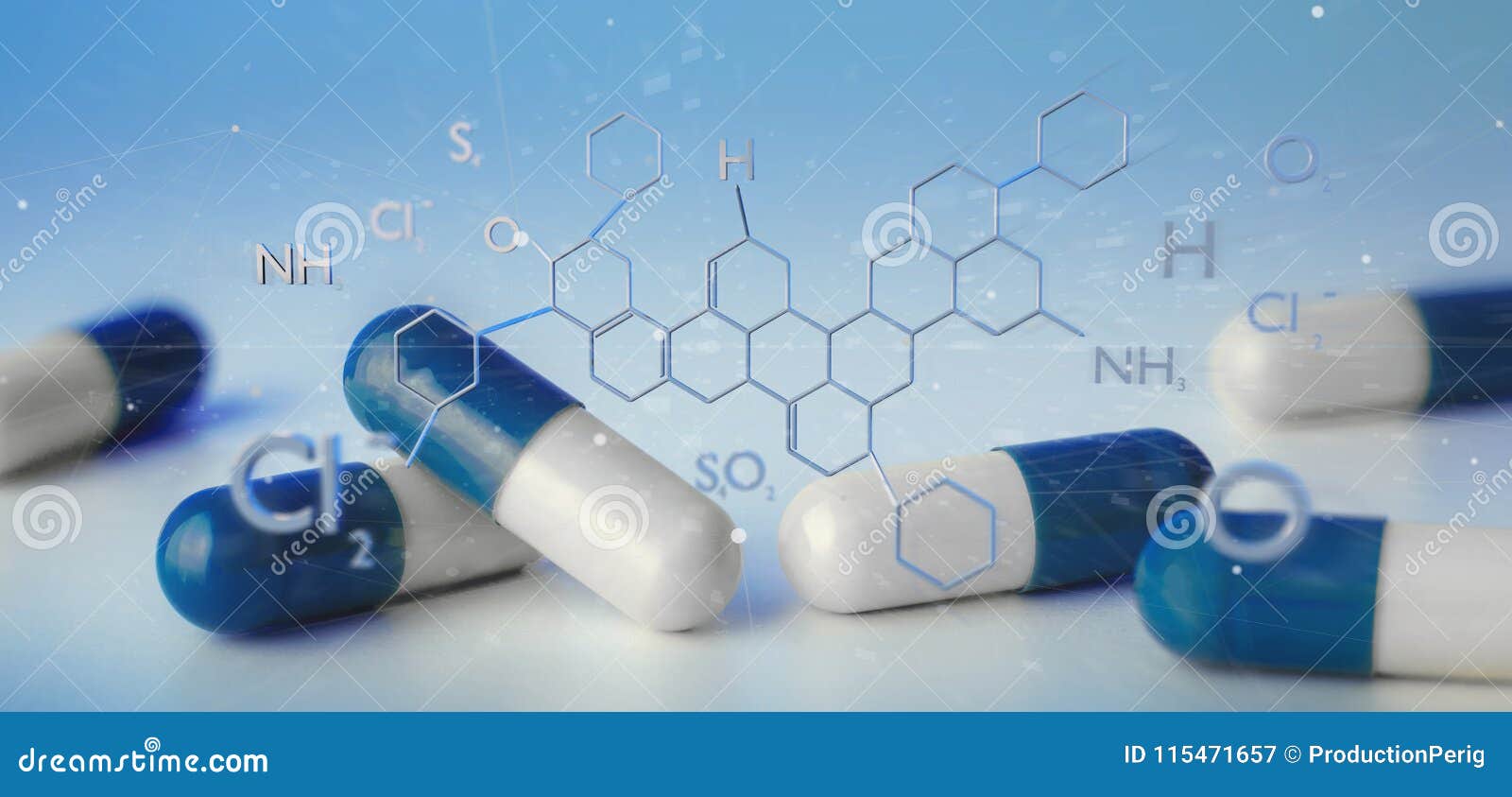 3d Rendering Molecule Structure Isolated on a Medical Background Stock ...