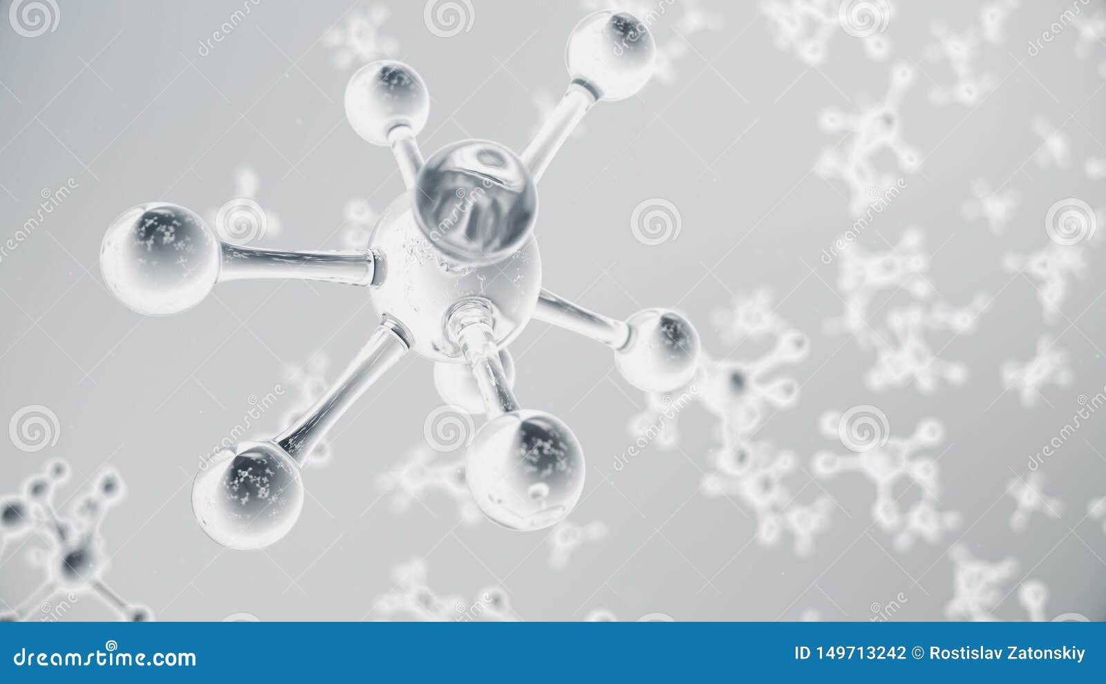3D Rendering Molecule Structure. Scientific Medical Background with ...