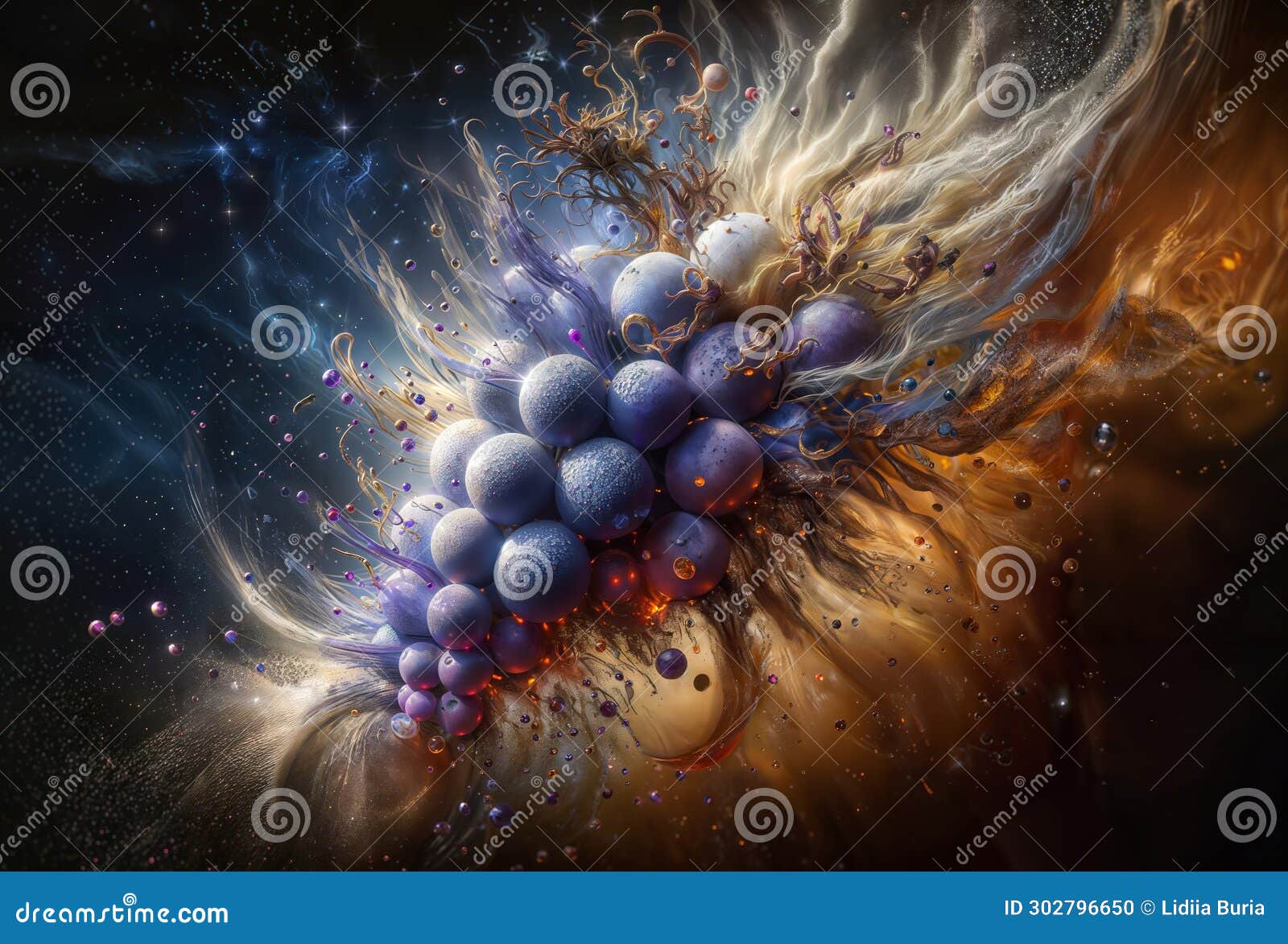3d Rendering of Molecules in Abstract Space. Science and Medical ...