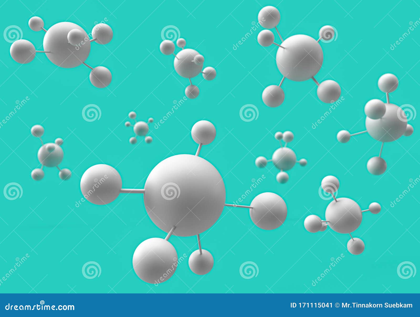 3d Rendering of Molecules Structure with Spherical Particles. Great for ...