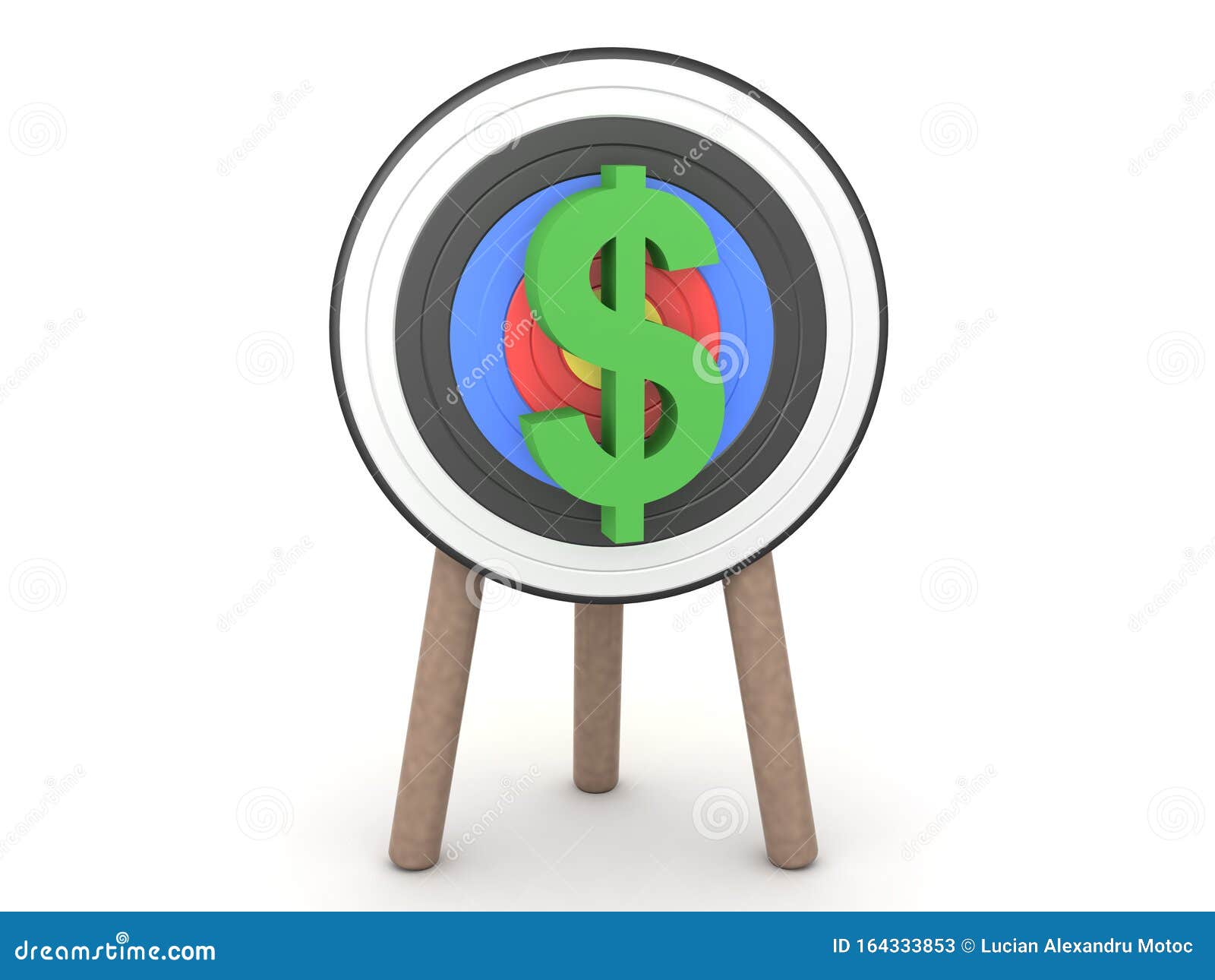 3D Rendering of Money As the Target Stock Illustration - Illustration ...