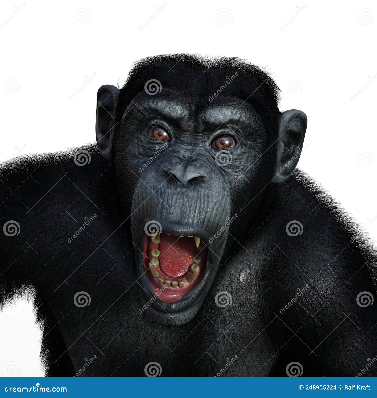 3d-illustration of an Isolated Fantasy Chimpanzee Stock Illustration ...