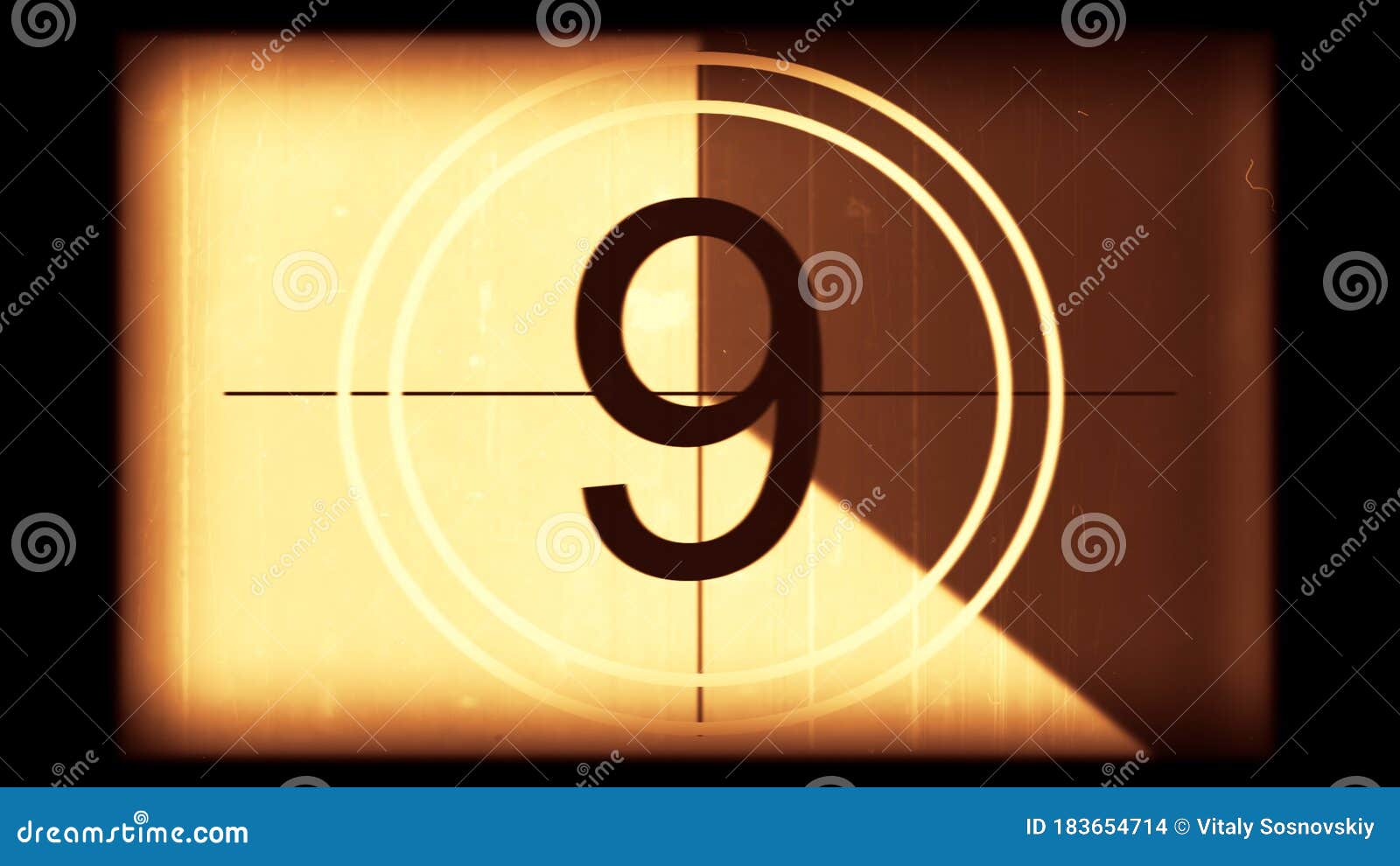 3D Rendering of a Monochrome Old and Grained Universal Countdown Leader ...