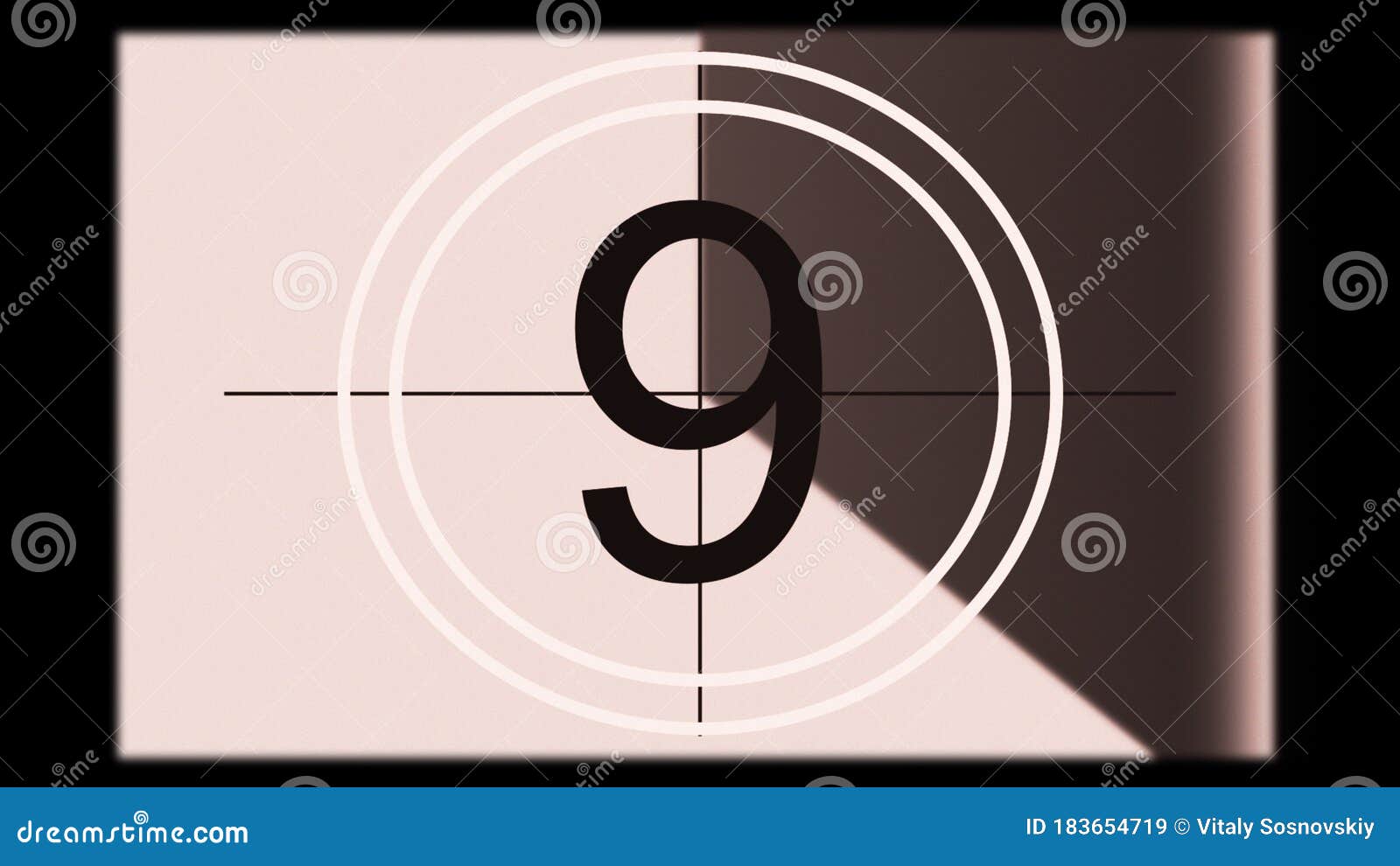 3D Rendering of a Monochrome Old and Grained Universal Countdown Leader ...