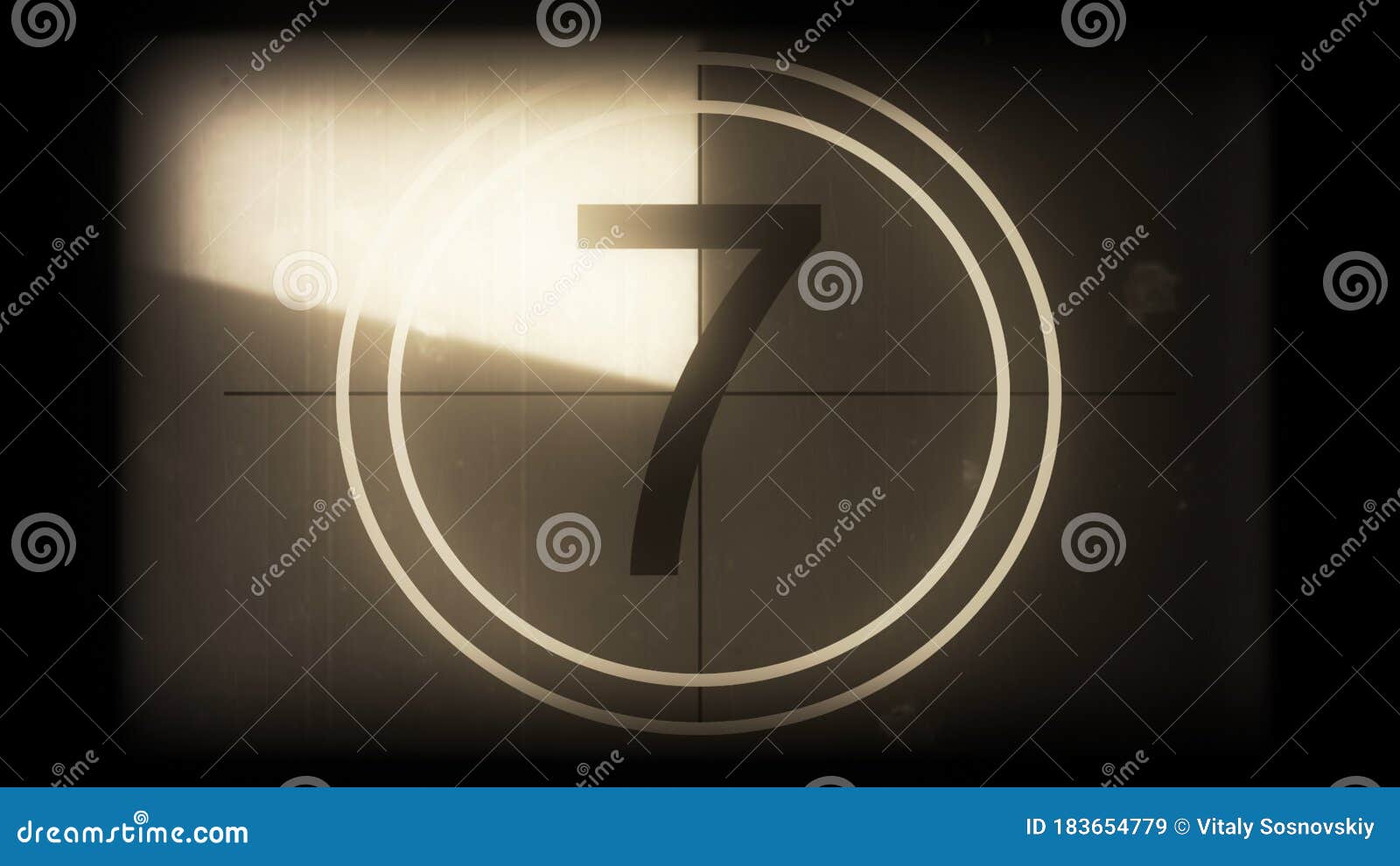 3D Rendering of a Monochrome Old and Grained Universal Countdown Leader ...