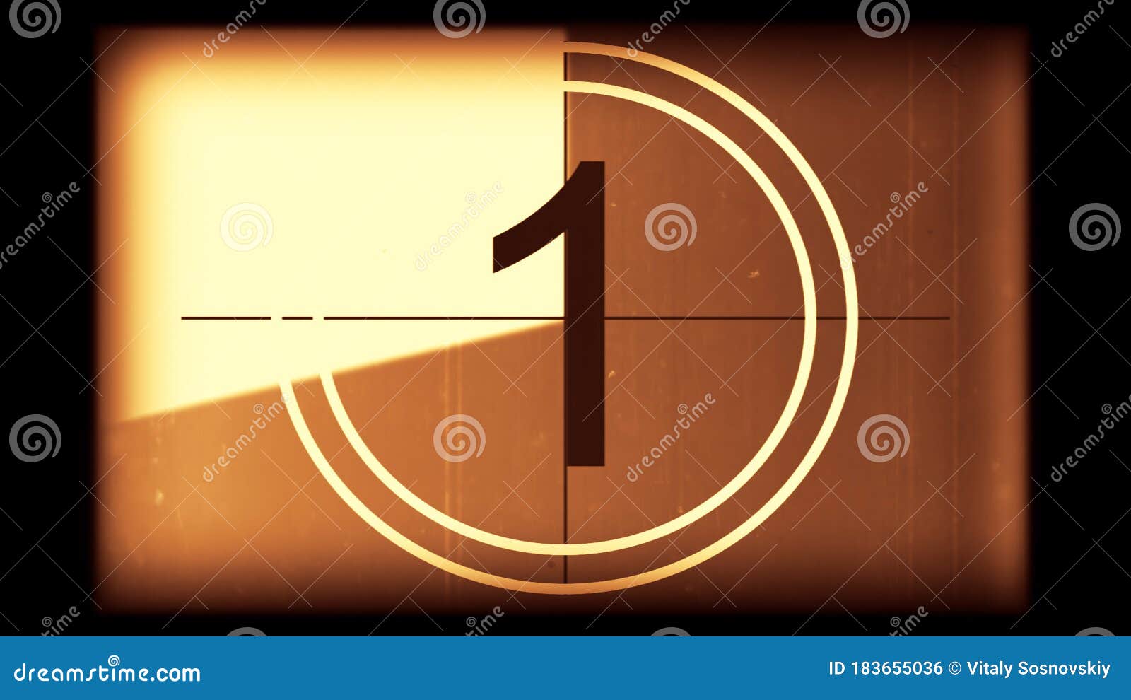 3D Rendering of a Monochrome Old and Grained Universal Countdown Leader ...