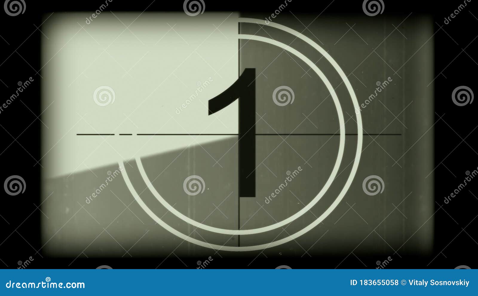 3D Rendering of a Monochrome Old and Grained Universal Countdown Leader ...