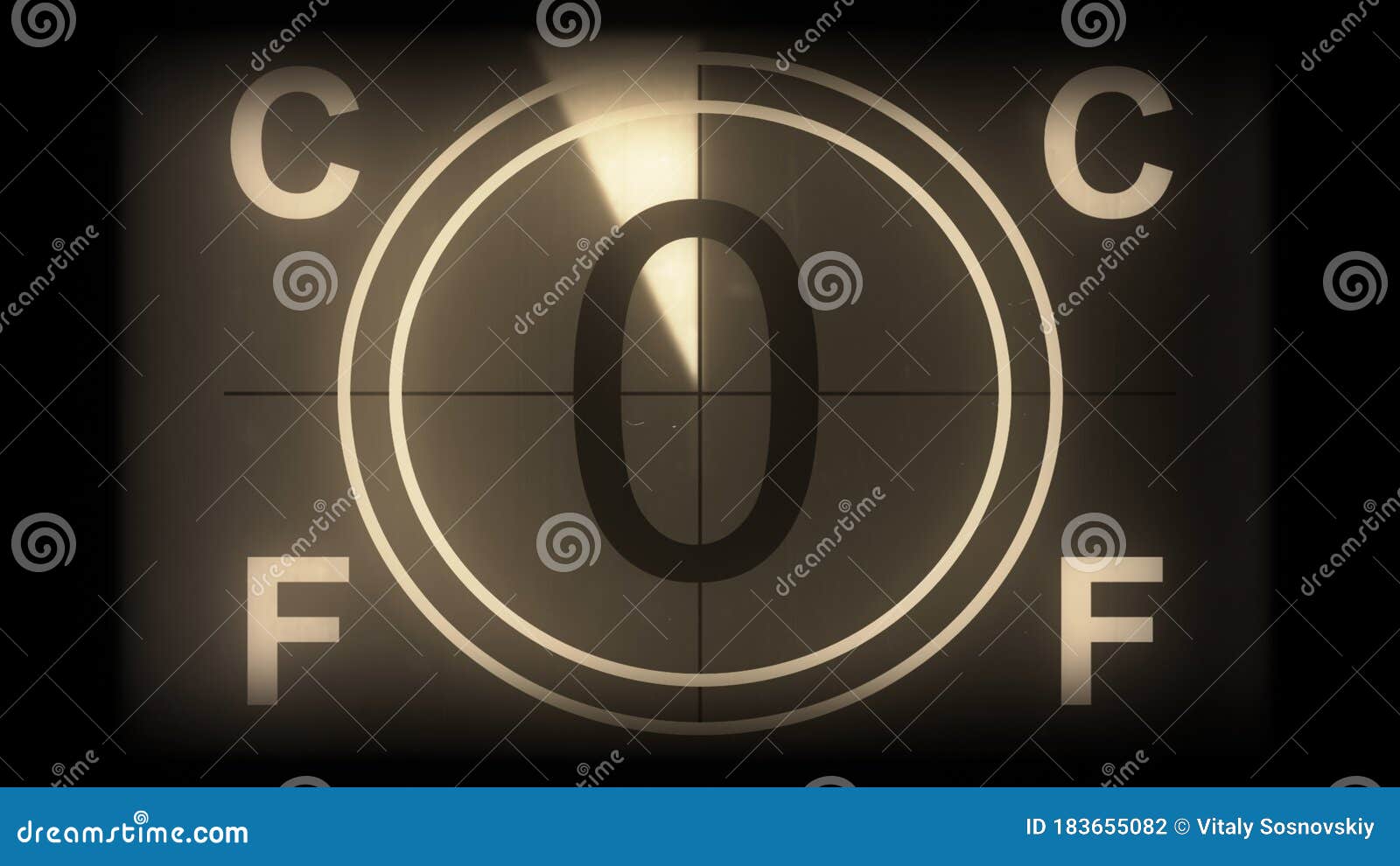 3D Rendering of a Monochrome Old and Grained Universal Countdown Leader ...