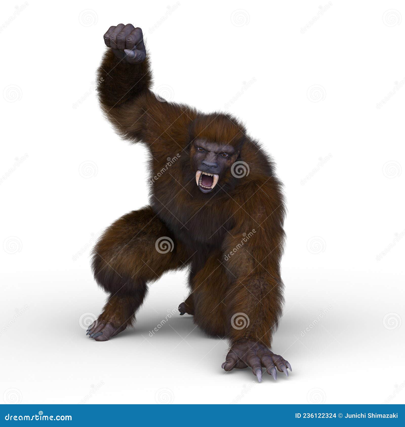 3D Rendering of a Monster Gorilla Stock Illustration - Illustration of ...