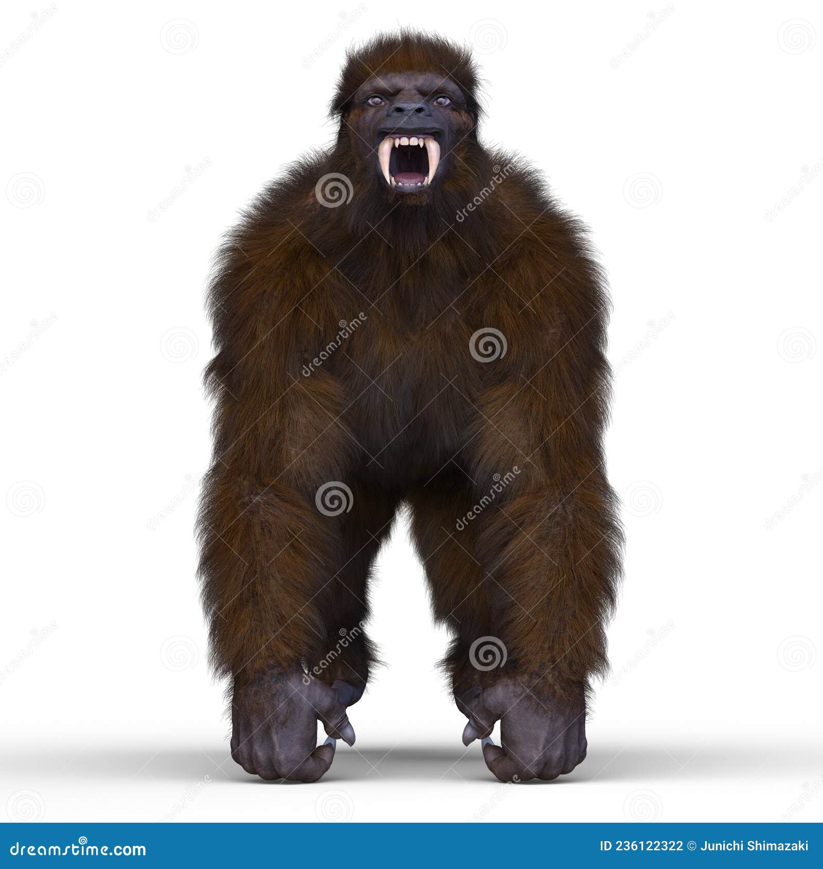 3D Rendering of a Monster Gorilla Stock Illustration - Illustration of ...