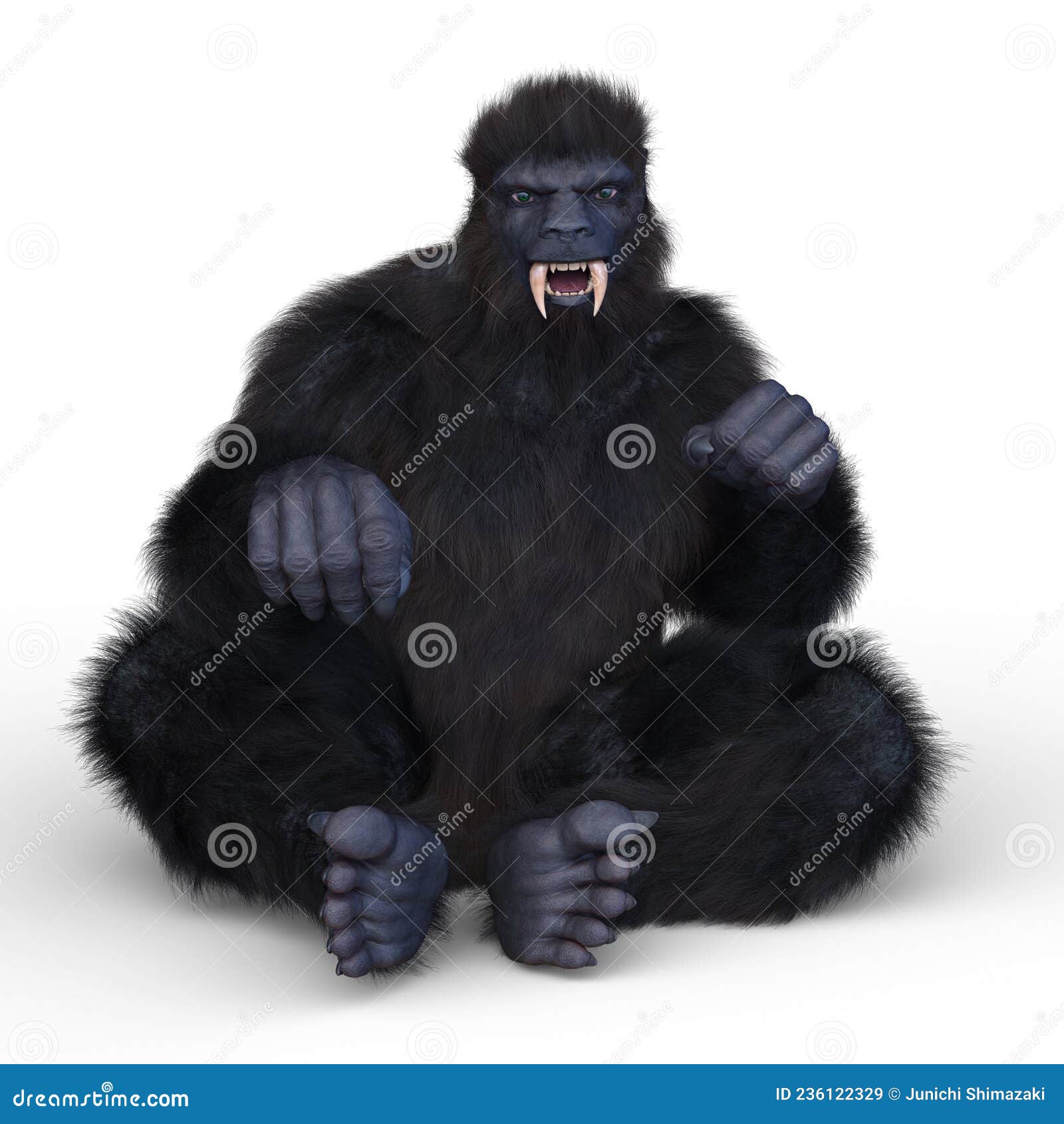 3D Rendering of a Monster Gorilla Stock Illustration - Illustration of ...