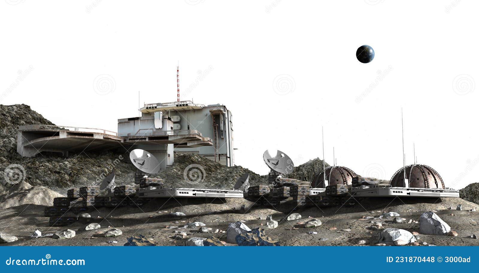 Moon Colony Skyline Illustration Royalty-Free Stock Image ...