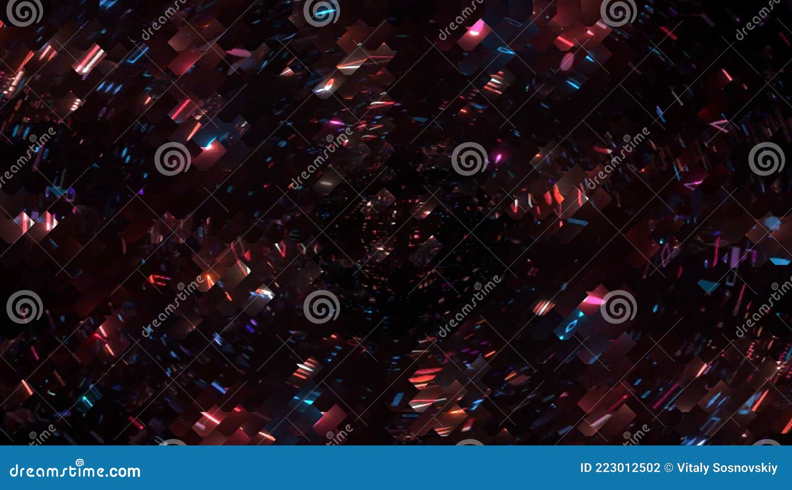 3D Rendering of a Mosaic of Complex Geometric Shapes. Color Palette of ...